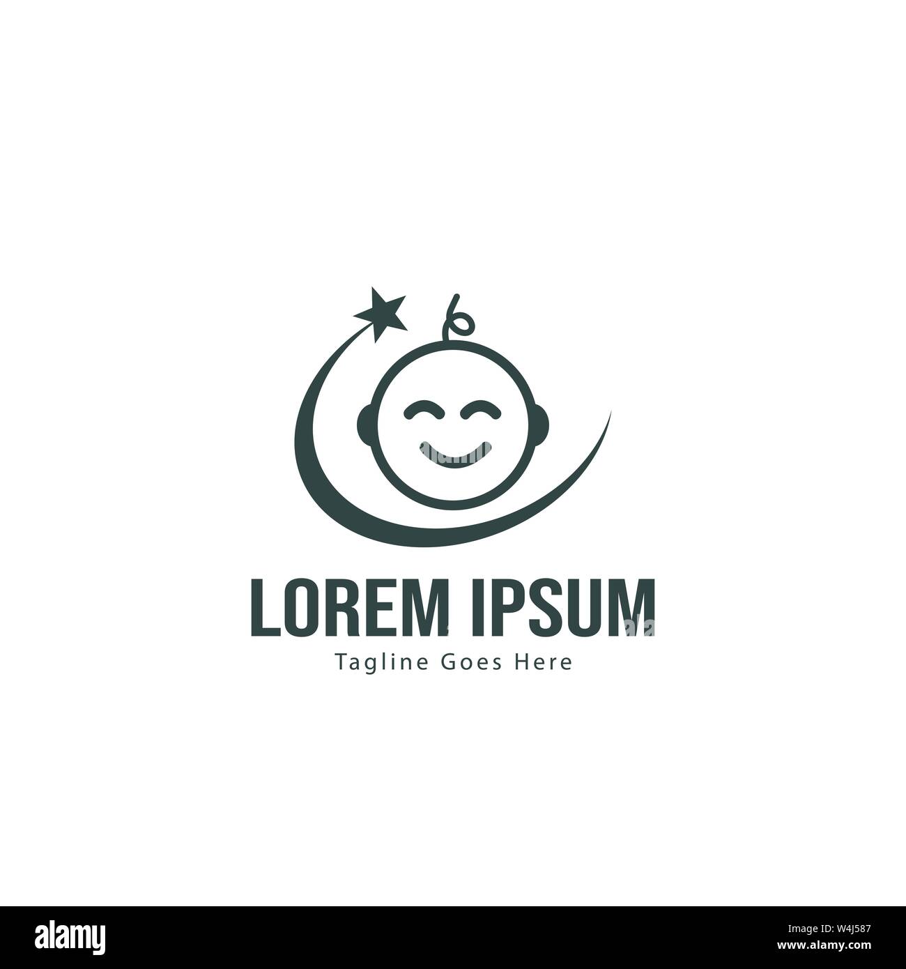 Baby logo template design. Minimalist baby logo with modern frame ...