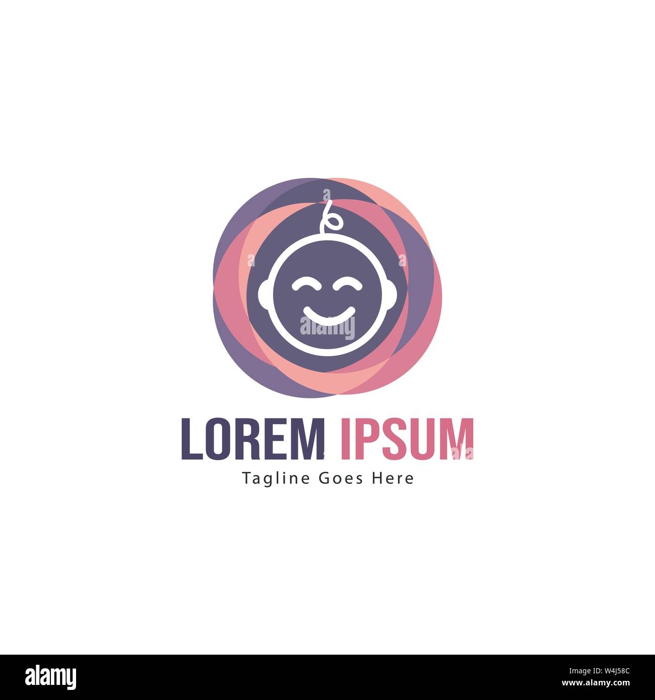 Baby logo template design. Minimalist baby logo with modern frame ...