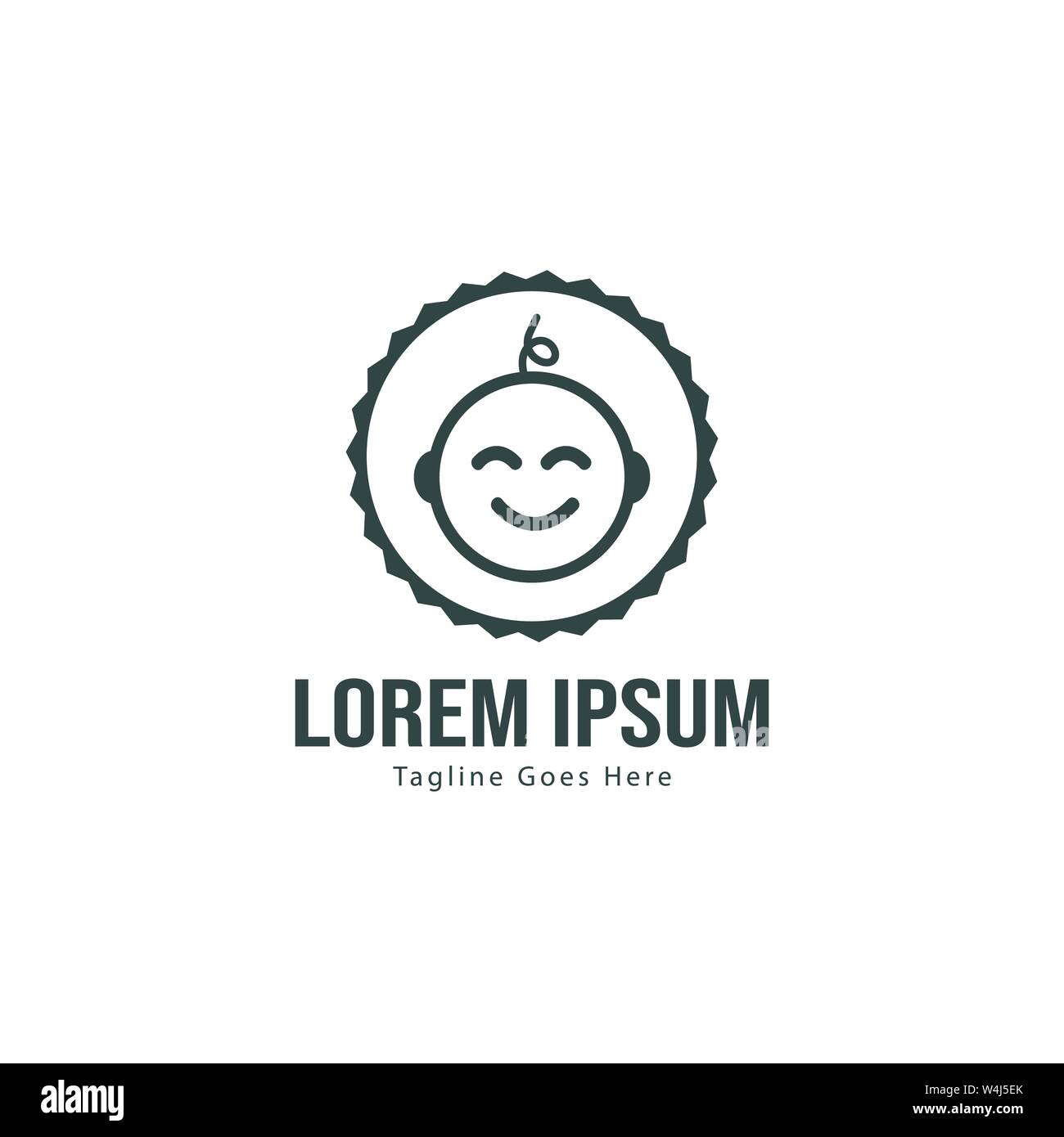 Baby logo template design. Minimalist baby logo with modern frame ...