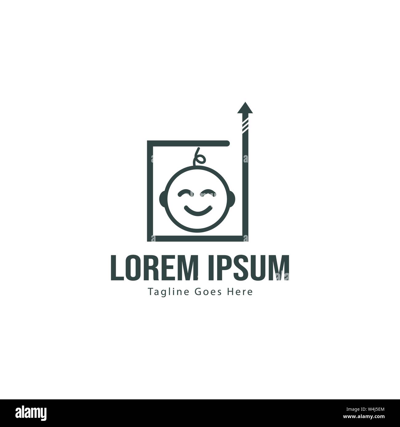 Baby logo template design. Minimalist baby logo with modern frame ...