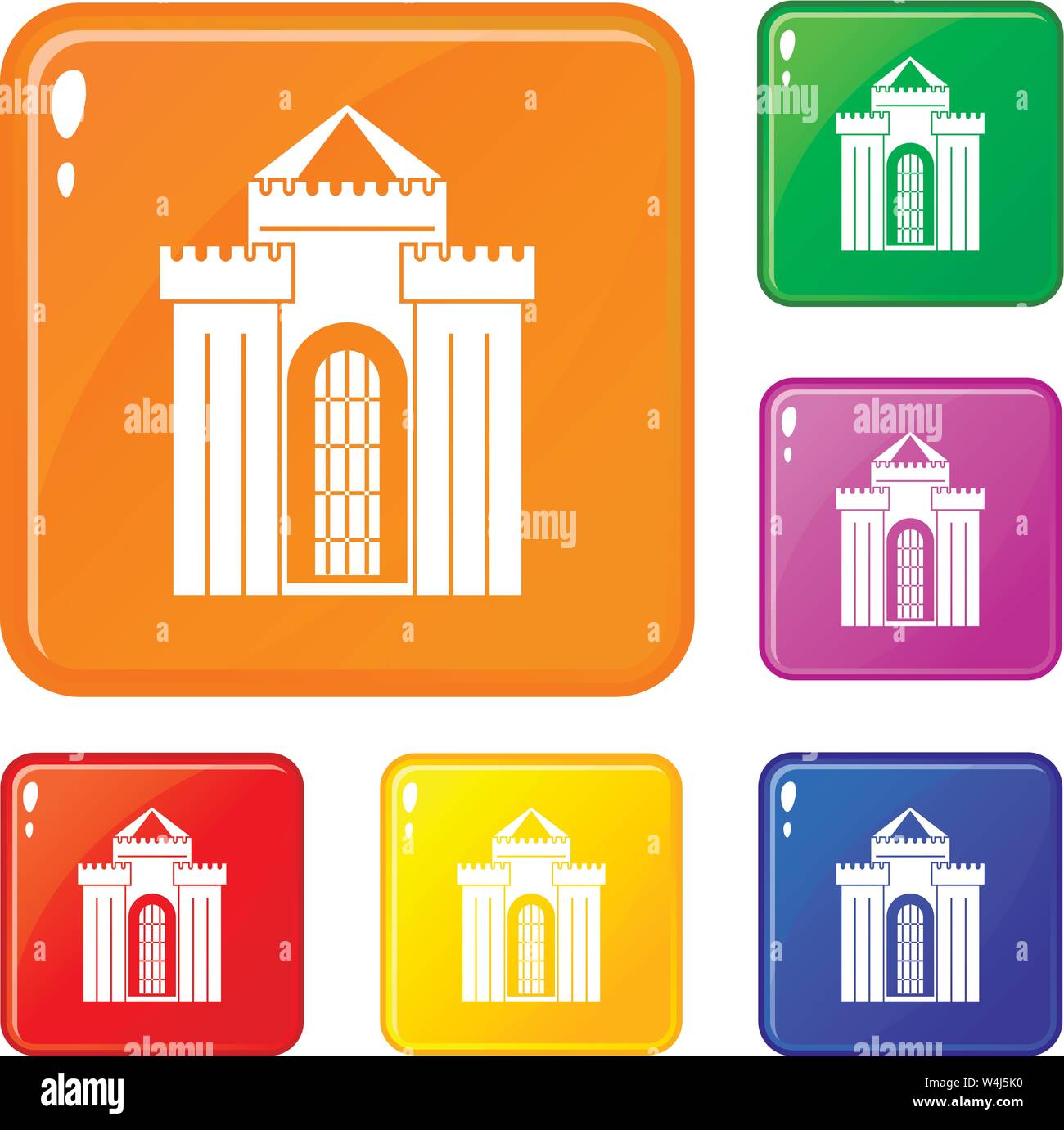 Medieval palace icons set vector color Stock Vector Image & Art - Alamy