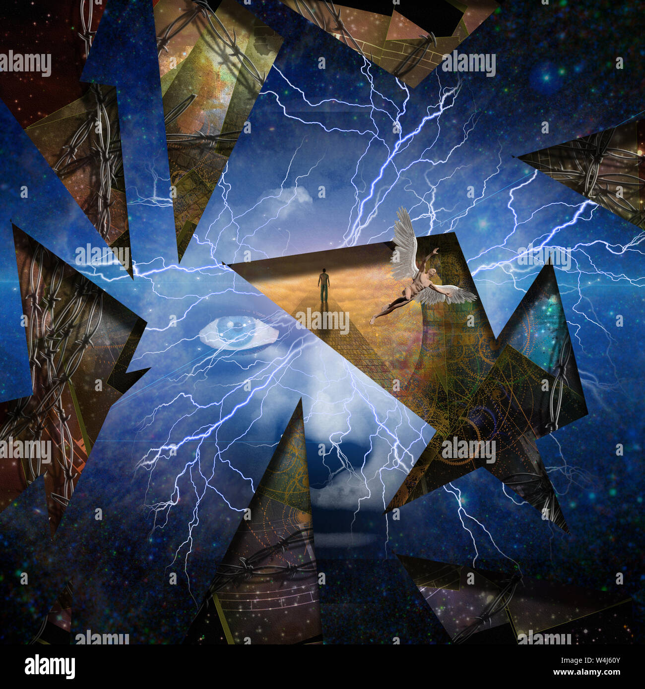 Spiritual surrealism. Fragments of Soul Stock Photo - Alamy