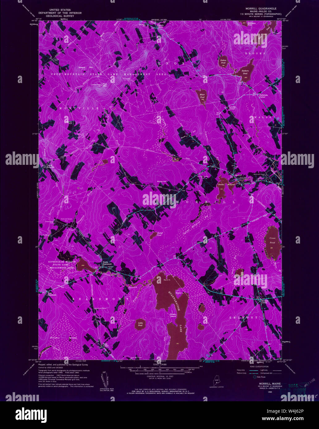 Maine USGS Historical Map Morrill 806941 1960 24000 Inversion ...