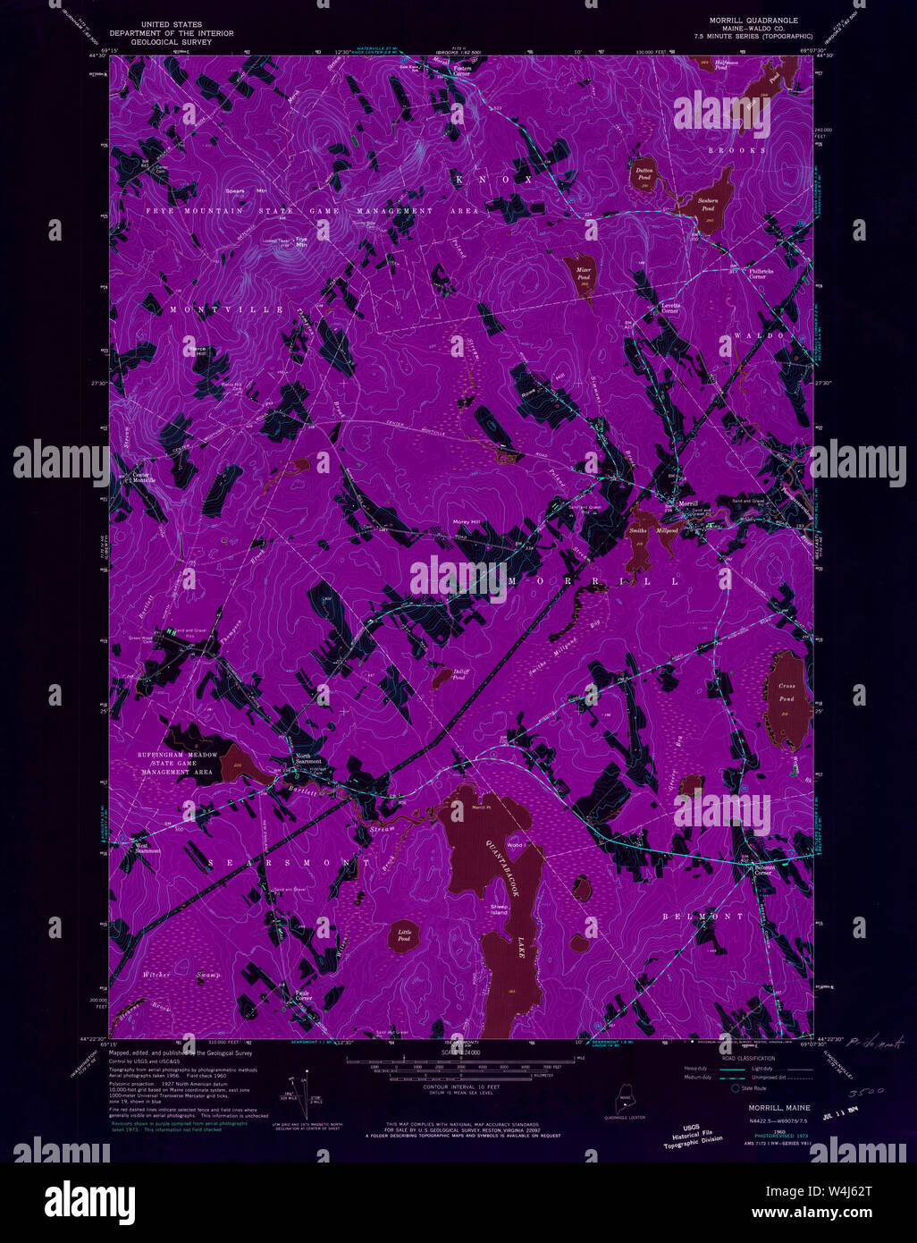 Maine USGS Historical Map Morrill 806940 1960 24000 Inversion ...