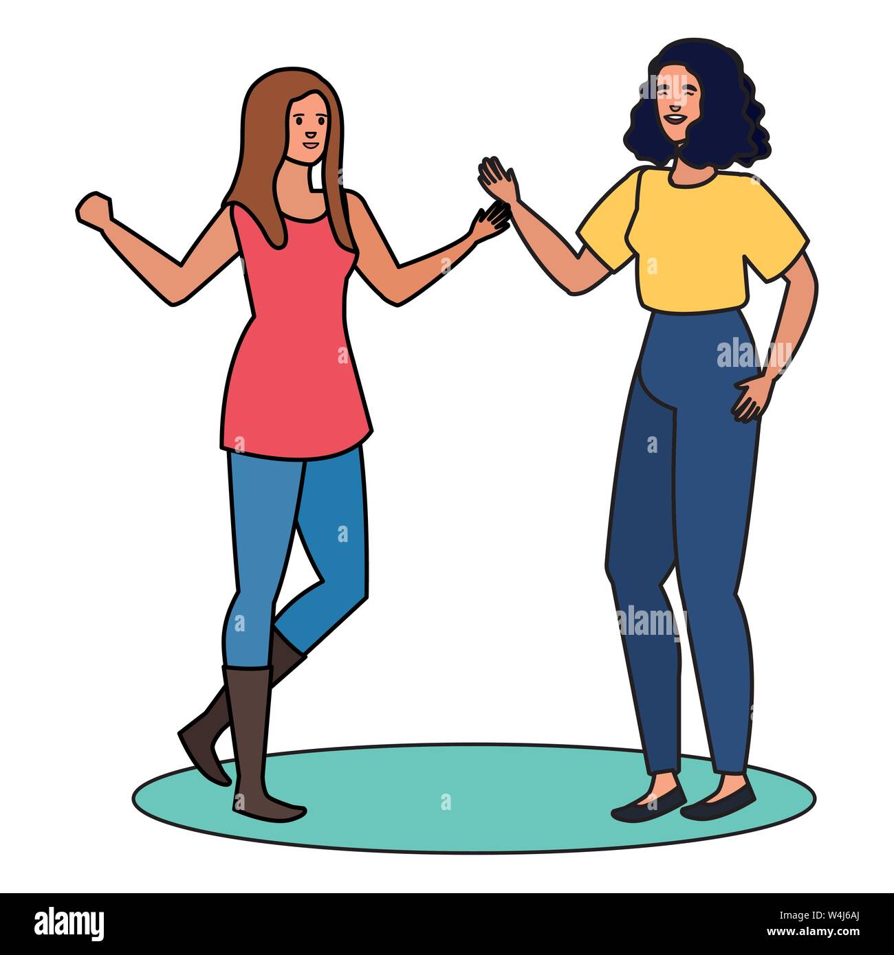 young girls friends avatars characters Stock Vector Image & Art - Alamy