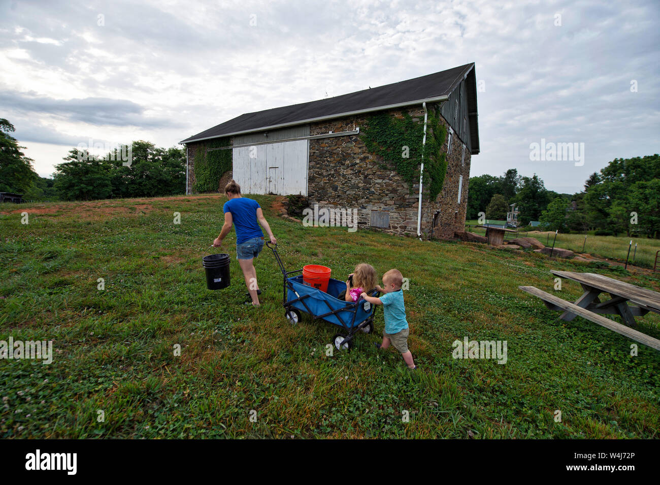 UNITED STATES - June 7, 2019: Doolan, Mabel, and Molly Kroiz head out ...