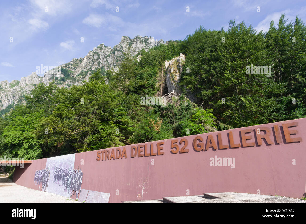 Monte Pasubio, Italy (12th July 2019) - The entrance to the "Strada ...