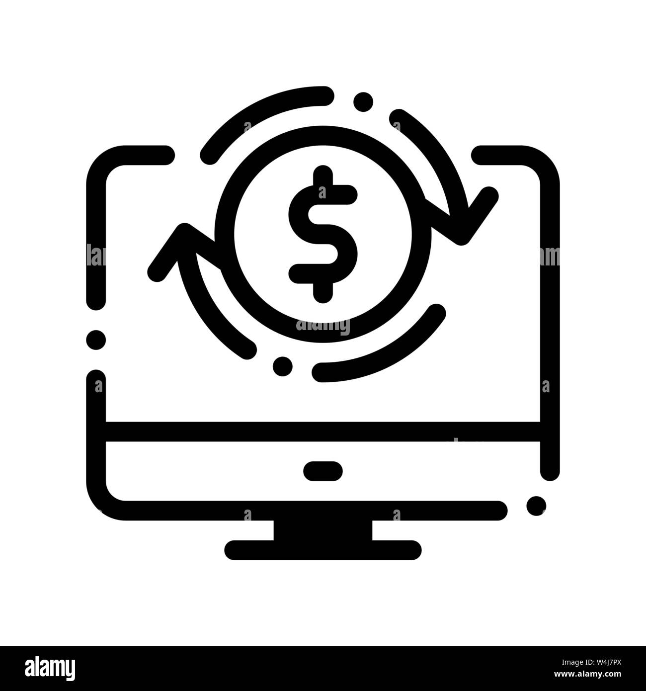 Money Account Verification Vector Thin Line Icon Stock Vector Image ...