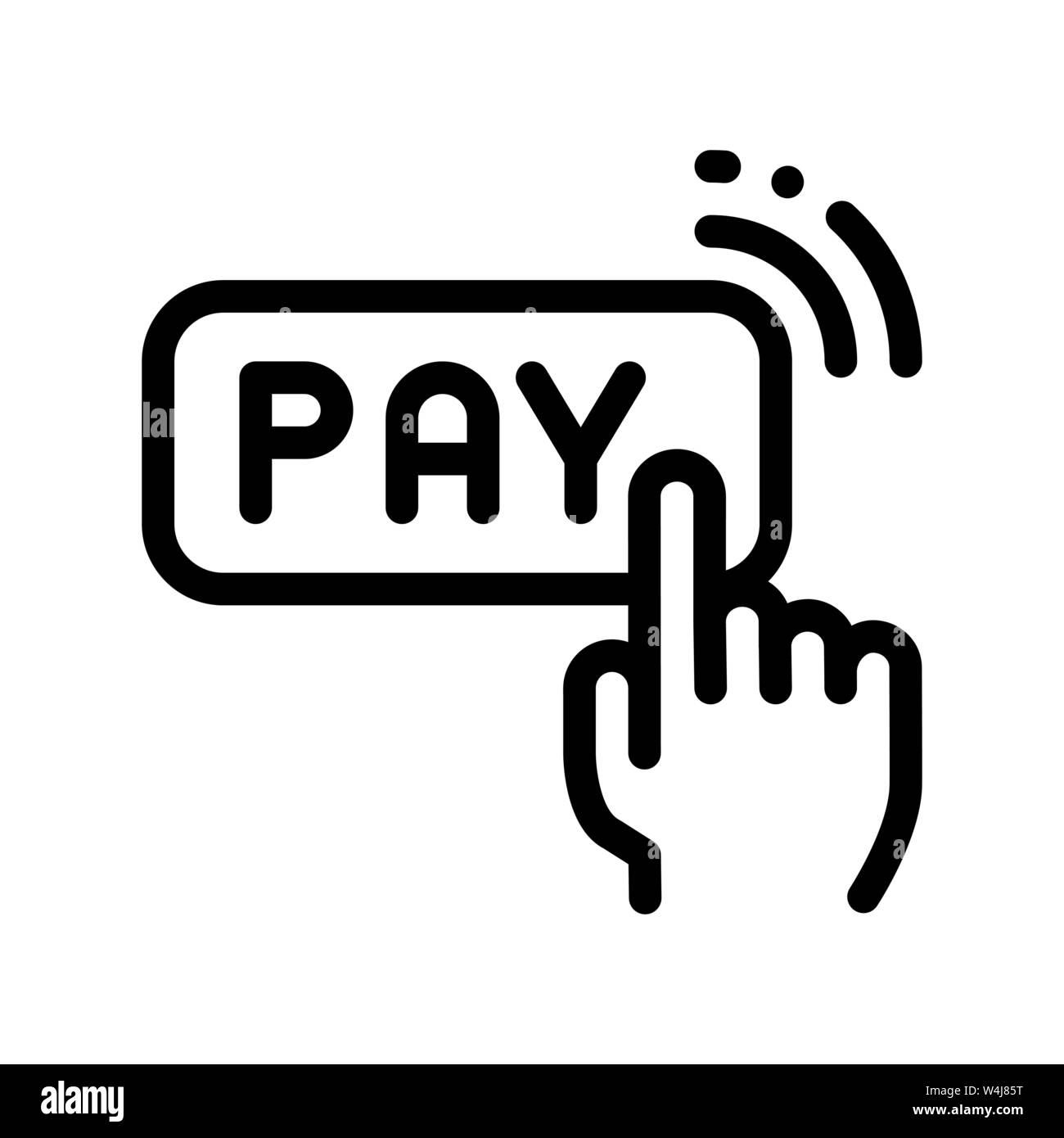 One Click Touch Payment Vector Thin Line Icon Stock Vector Image & Art ...