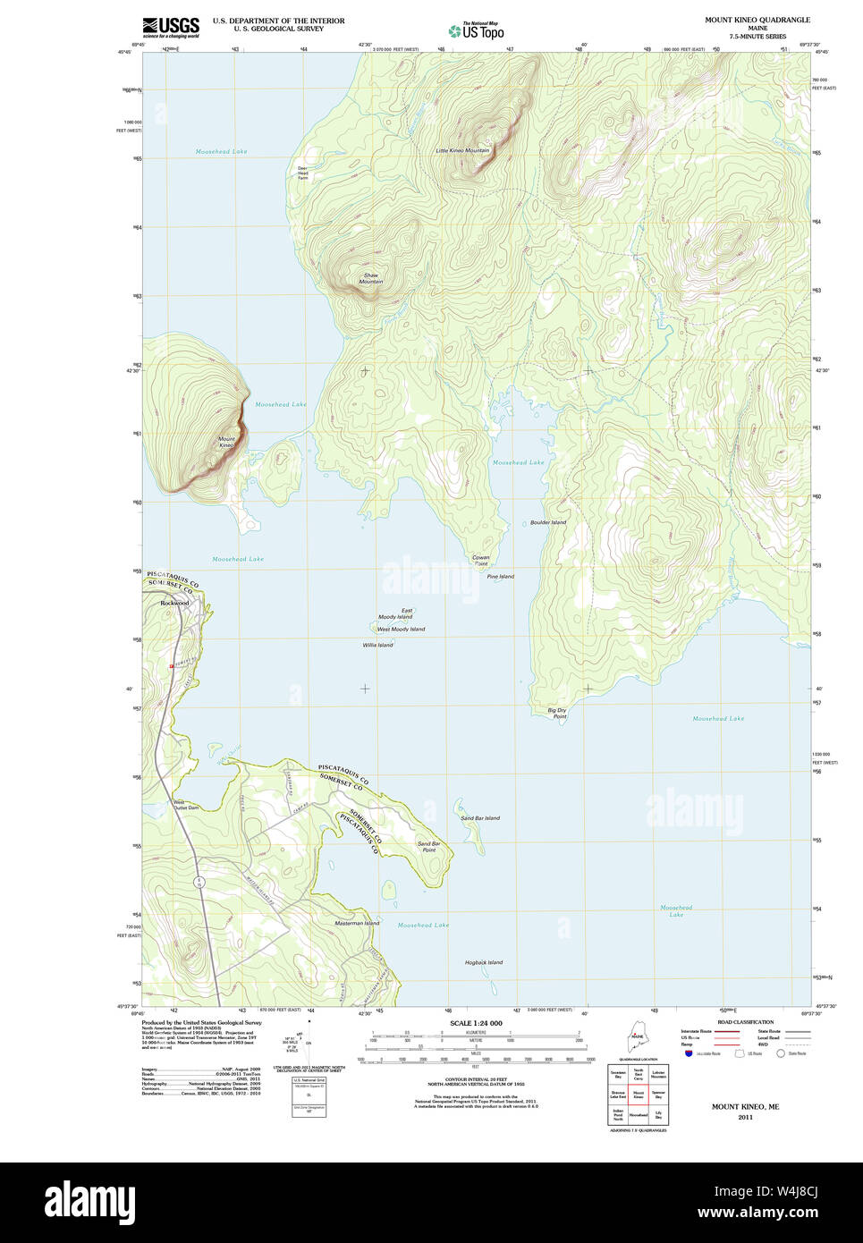 Maine USGS Historical Map Mount Kineo 20110902 TM Restoration Stock ...
