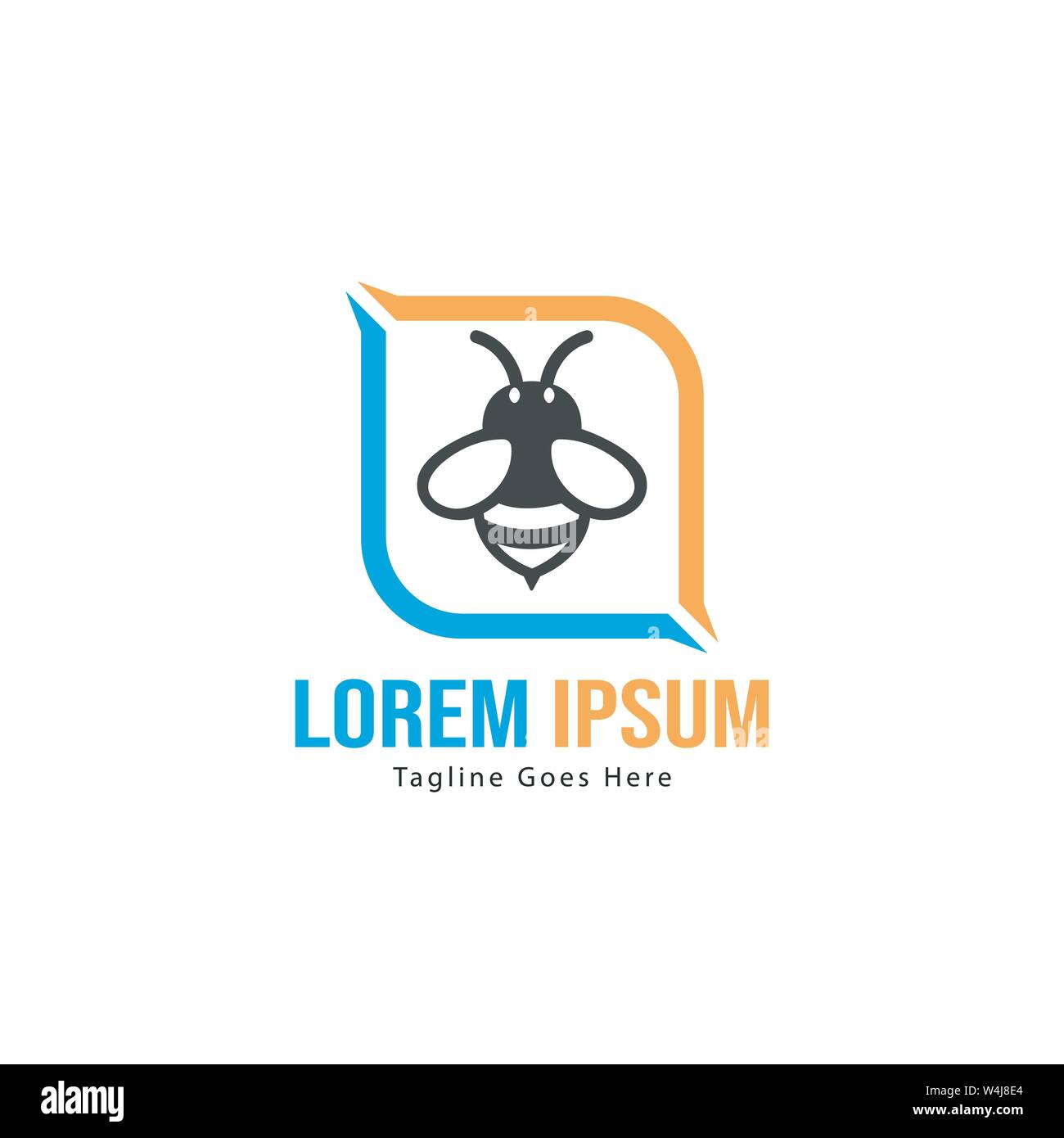 Bee logo template design. Minimalist bee logo with modern frame vector ...