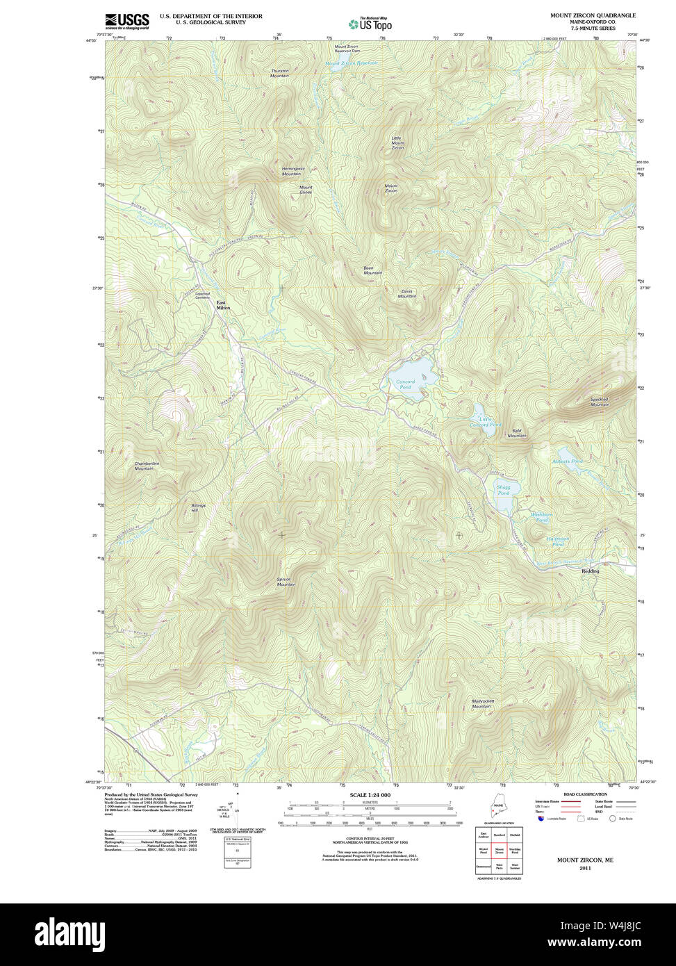 Maine USGS Historical Map Mount Zircon 20110829 TM Restoration Stock ...