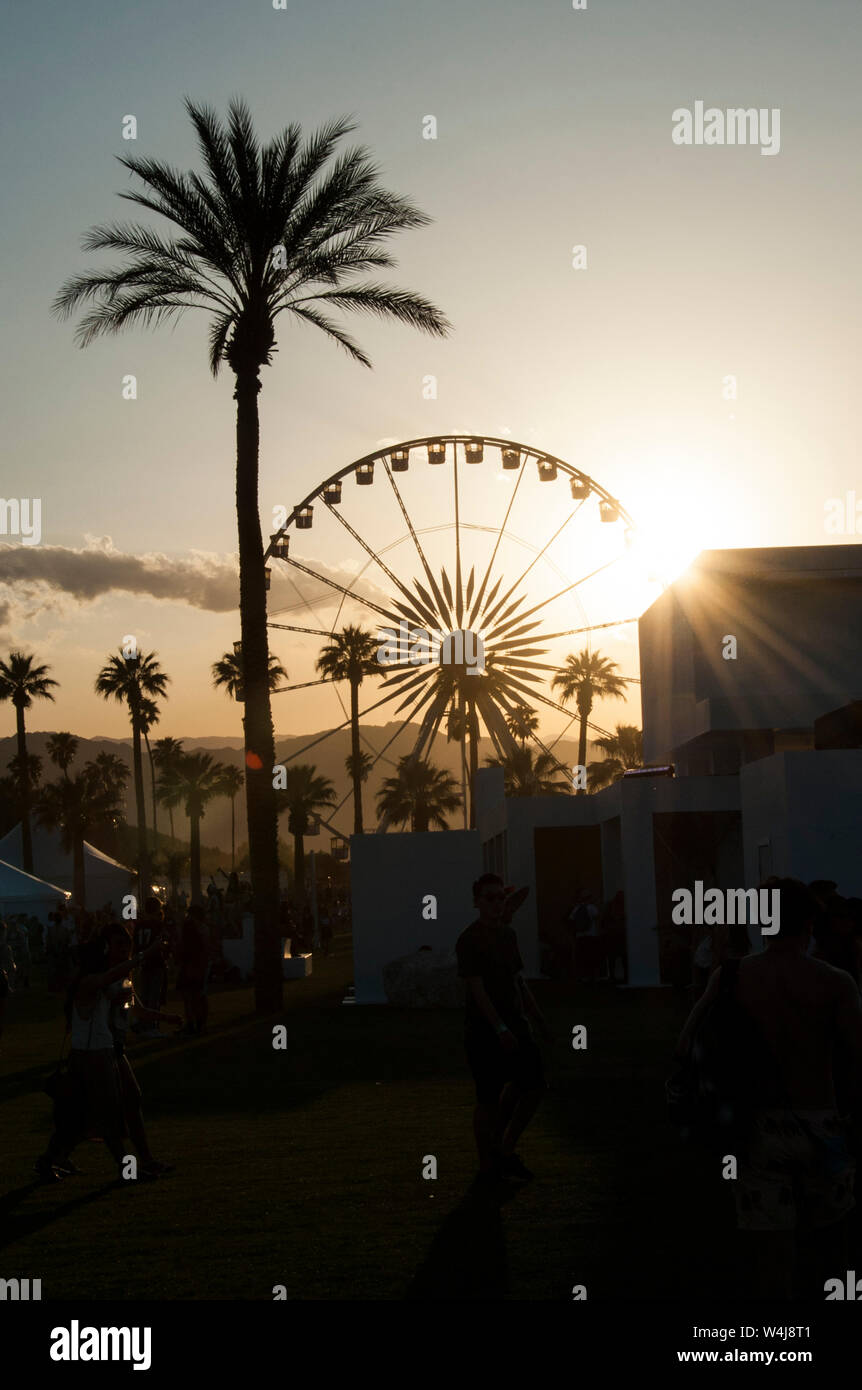 Iconic ferris wheel and participants at the Coachella Valley Music ...