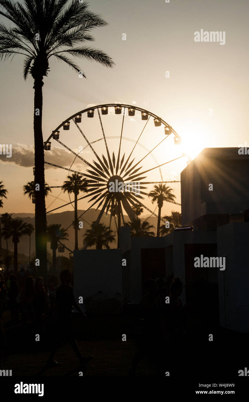 Iconic ferris wheel and participants at the Coachella Valley Music ...