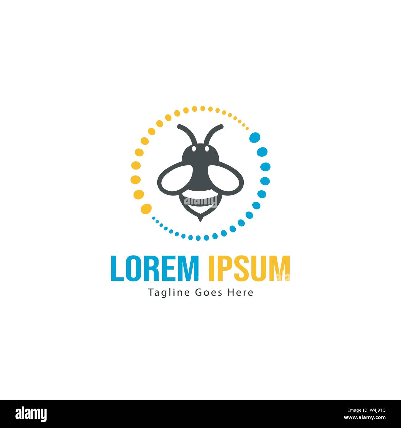 Bee logo template design. Minimalist bee logo with modern frame vector ...