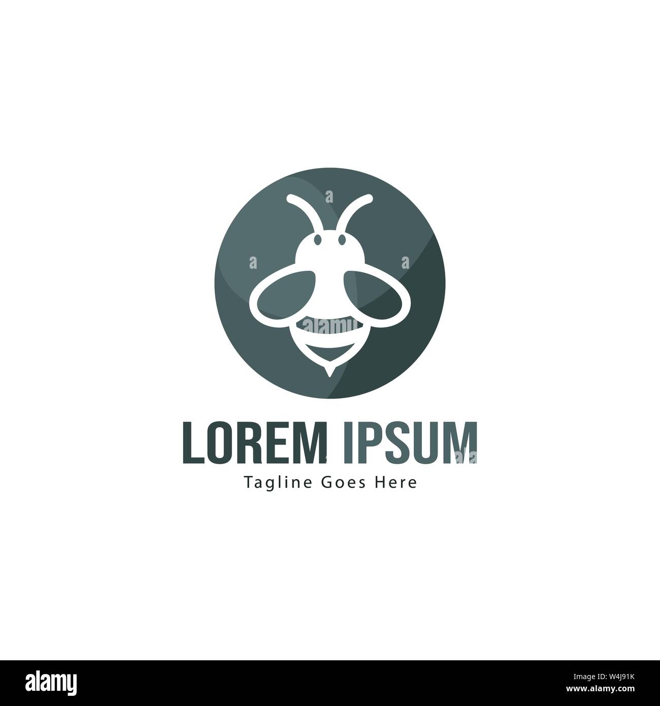 Bee logo template design. Minimalist bee logo with modern frame vector ...