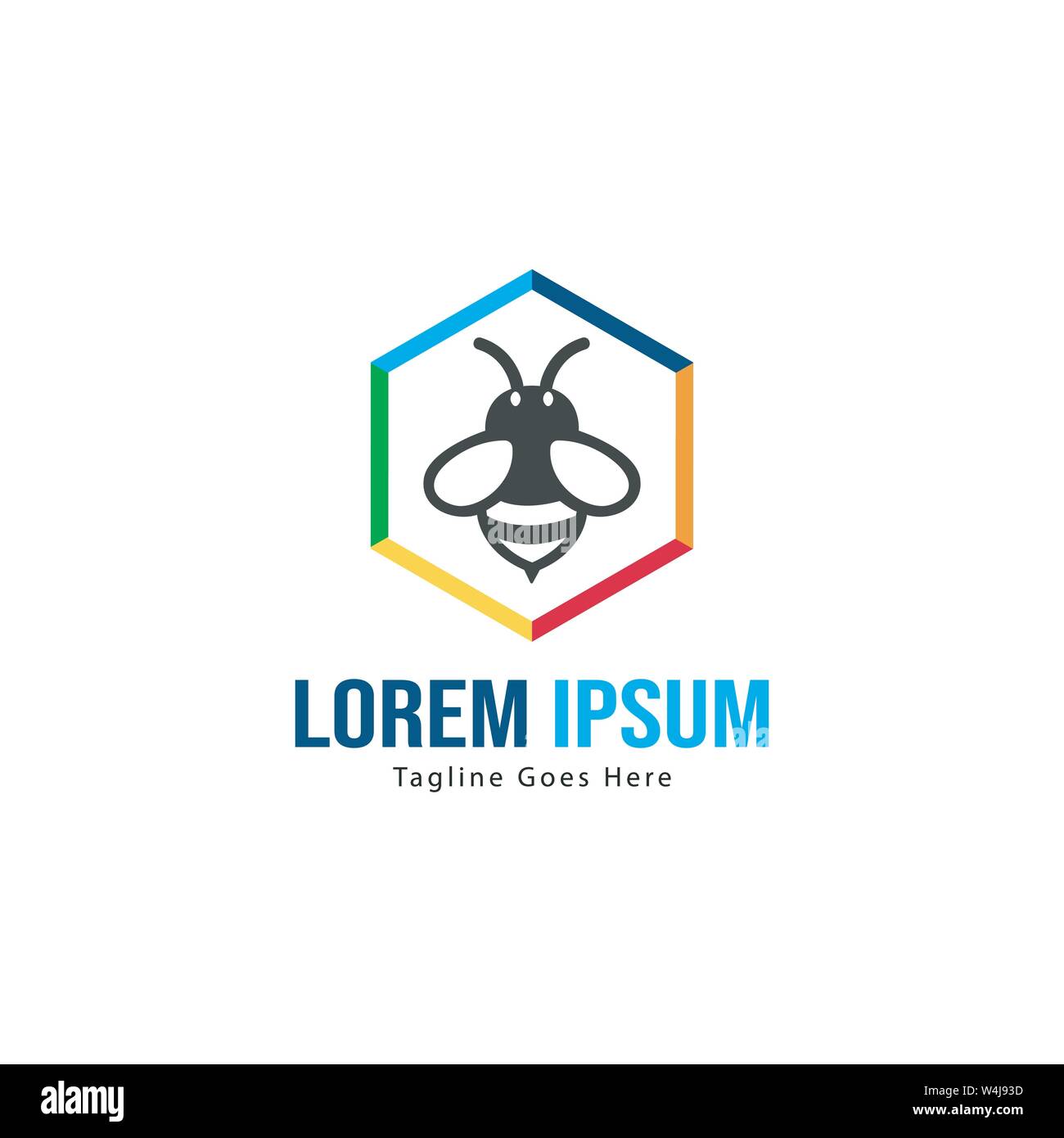 Bee logo template design. Minimalist bee logo with modern frame vector ...