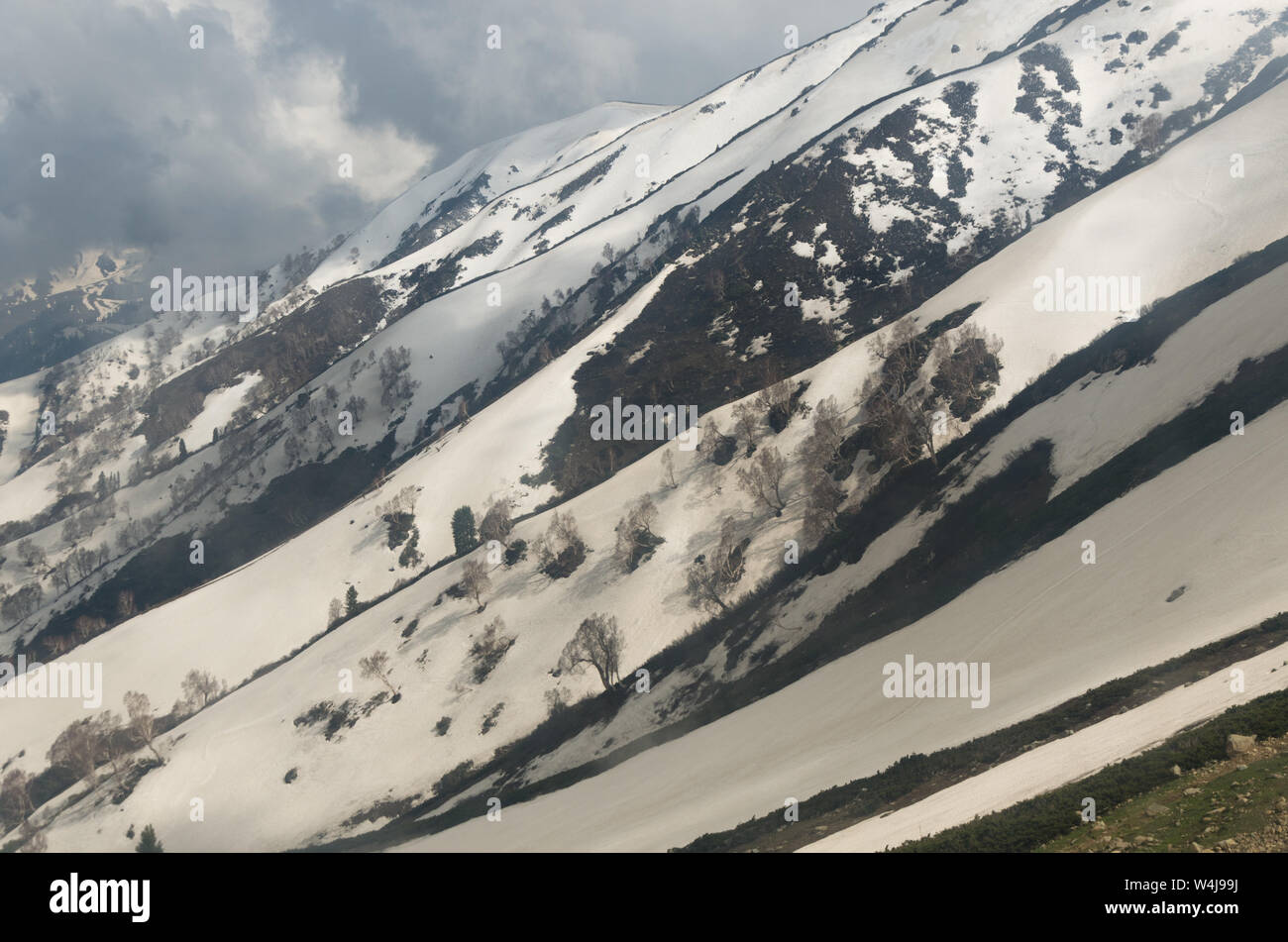 Beautiful view of snow covered landscape from Gulmarg Gondola Phase 2 ...