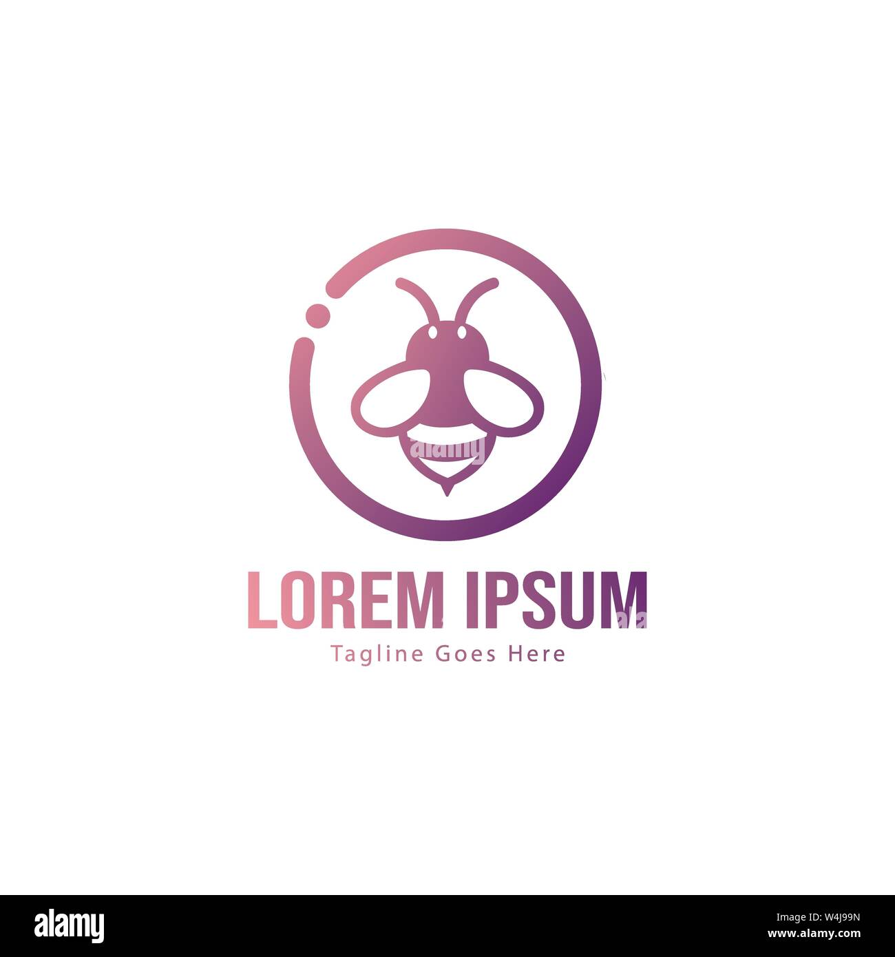 Bee logo template design. Minimalist bee logo with modern frame vector ...