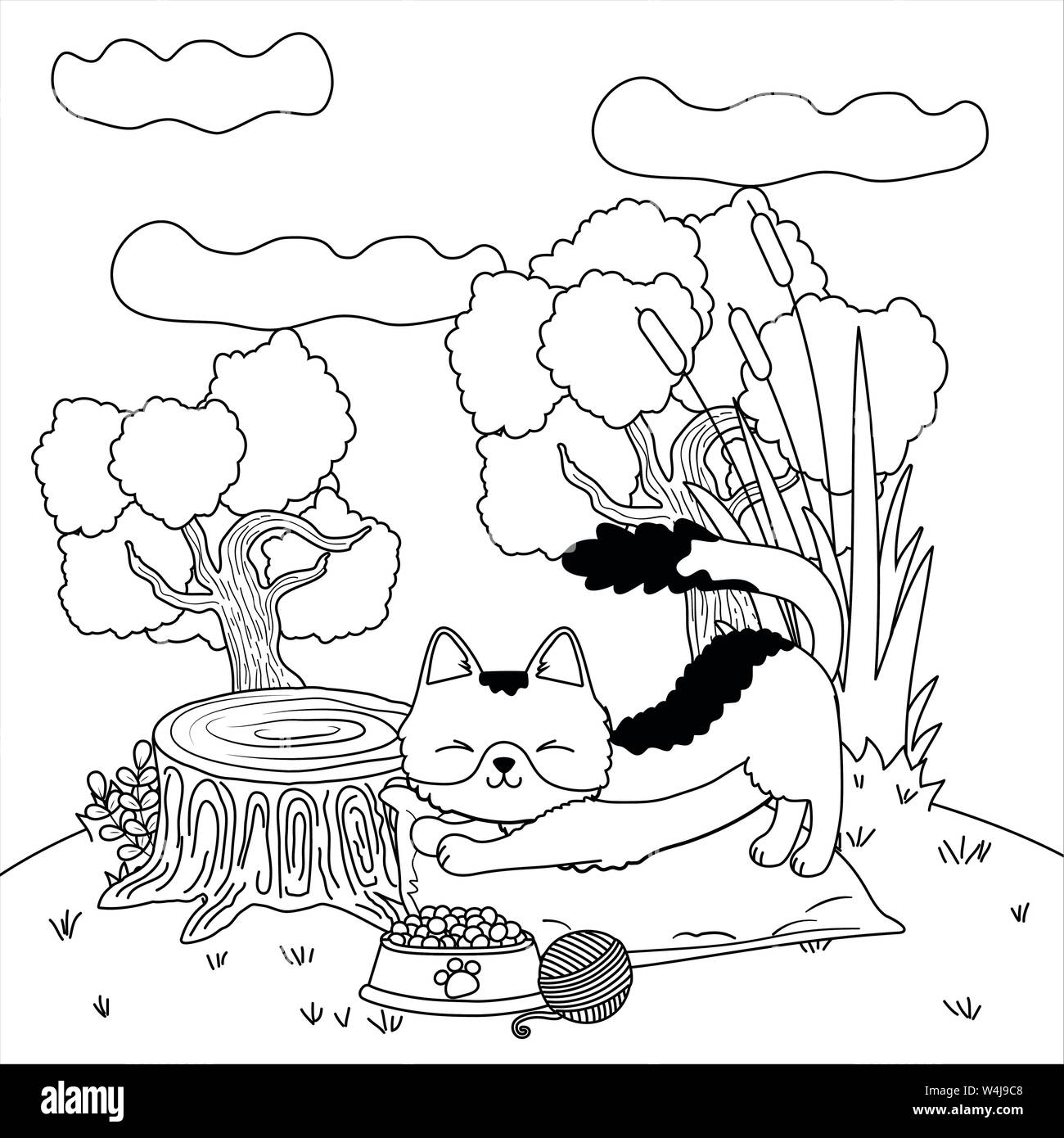 Cat cartoon design, Mascot pet animal domestic cute life nature and ...