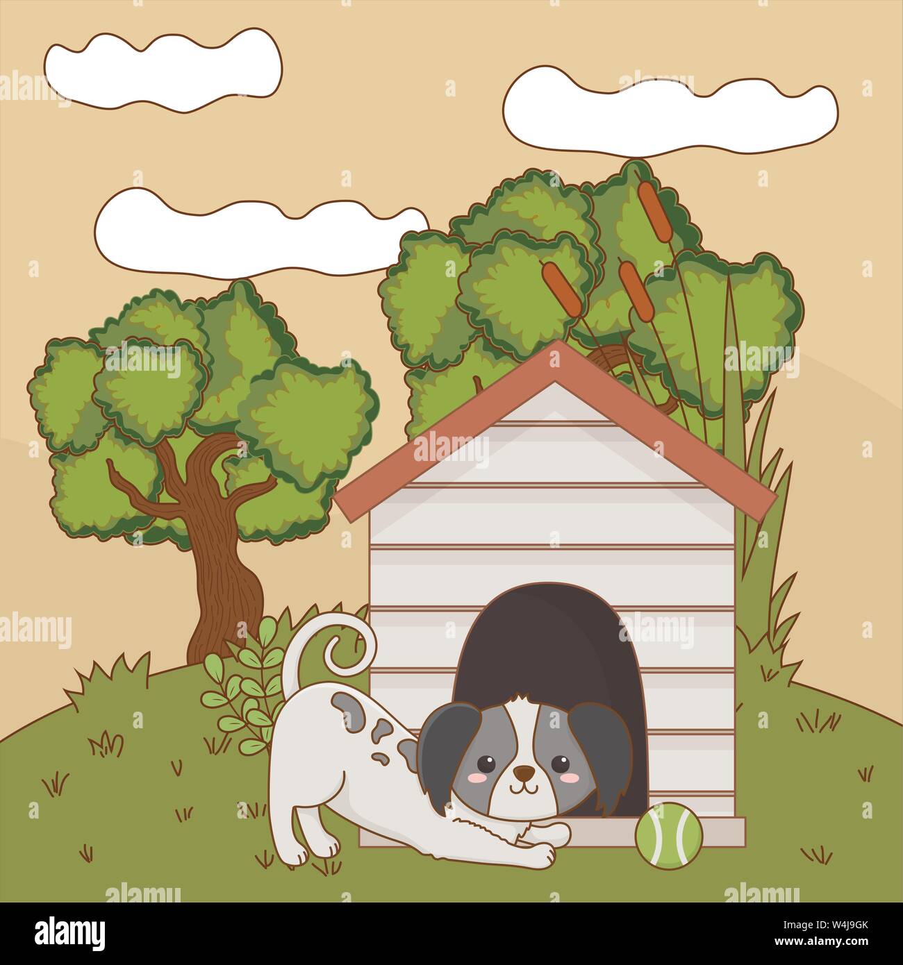 Dog cartoon design, Animal cute zoo life nature and fauna theme Vector ...