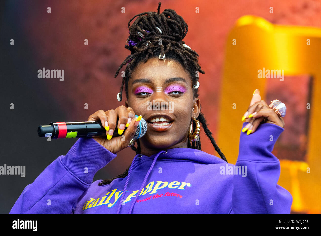 July 21, 2019 - Niambi Sala of U.S. Hip Hop duo OSHUN performing at ...