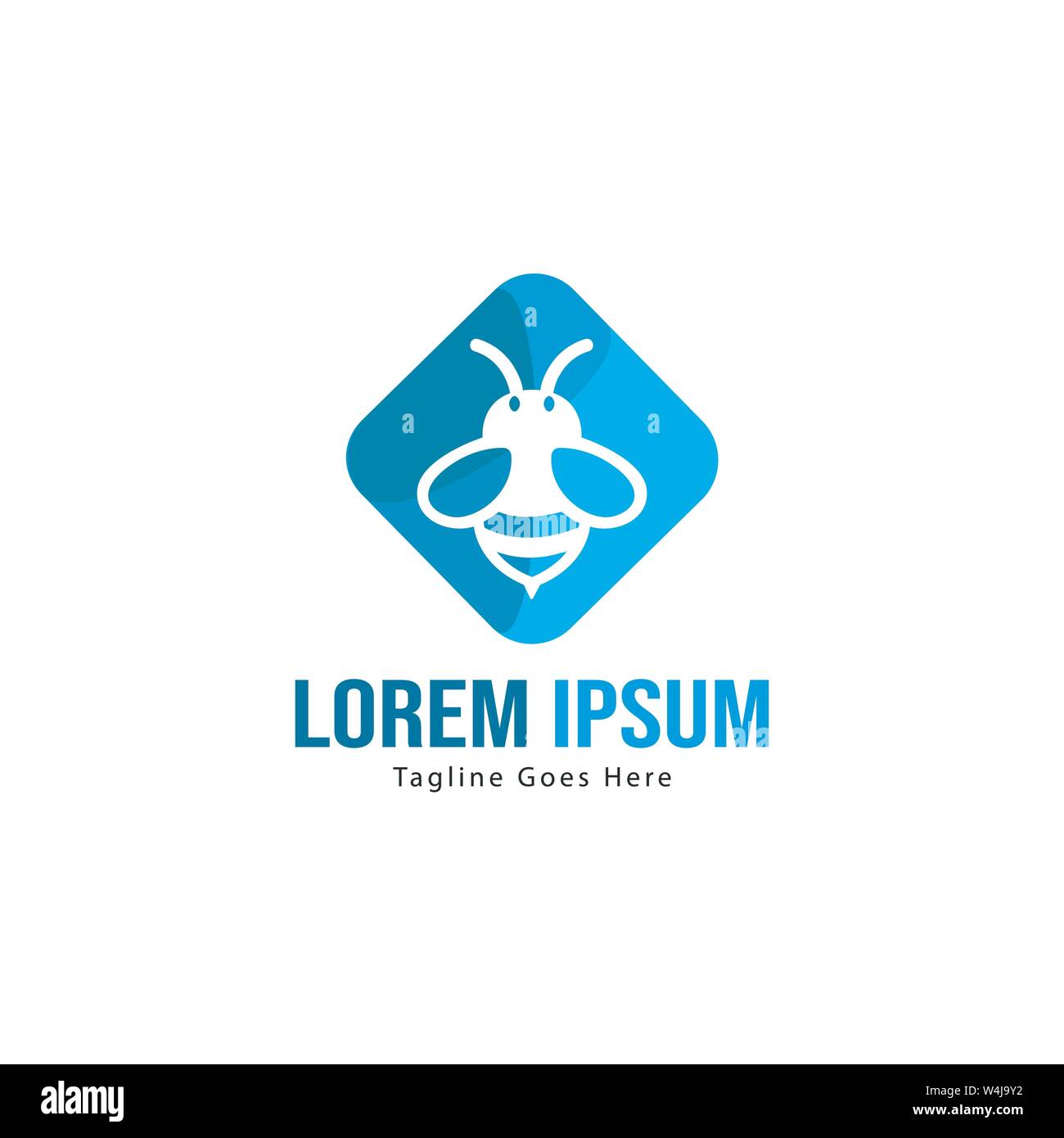 Bee logo template design. Minimalist bee logo with modern frame vector ...