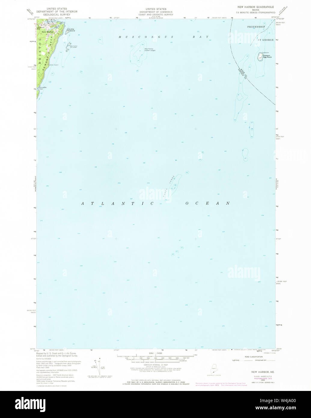 Maine USGS Historical Map New Harbor 102803 1973 24000 Restoration ...