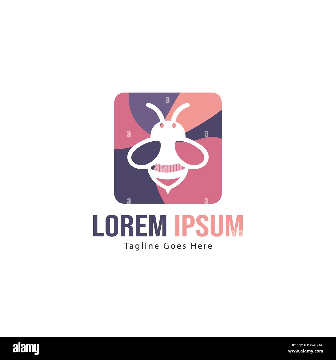 Bee logo template design. Minimalist bee logo with modern frame vector ...