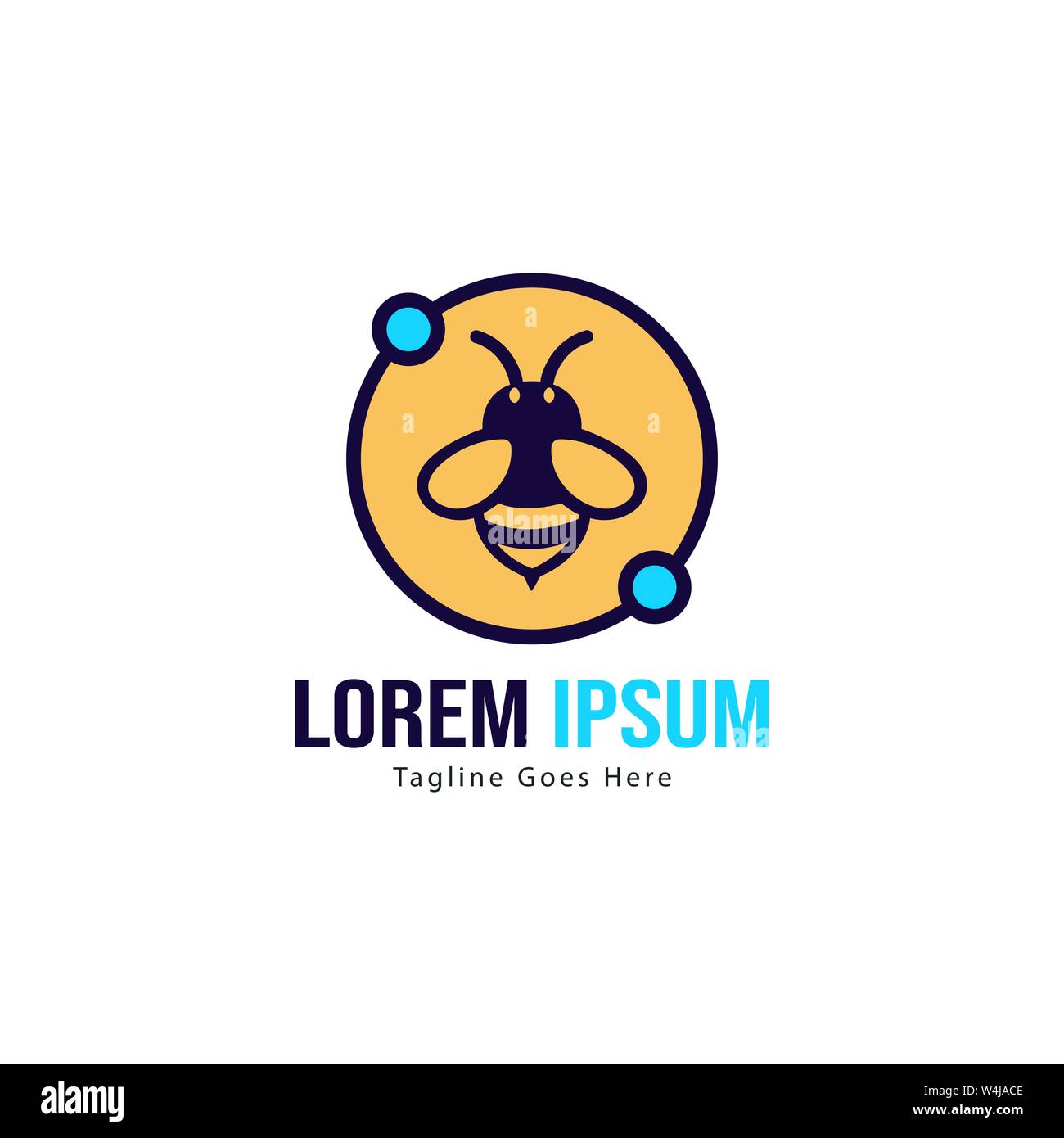 Bee logo template design. Minimalist bee logo with modern frame vector ...