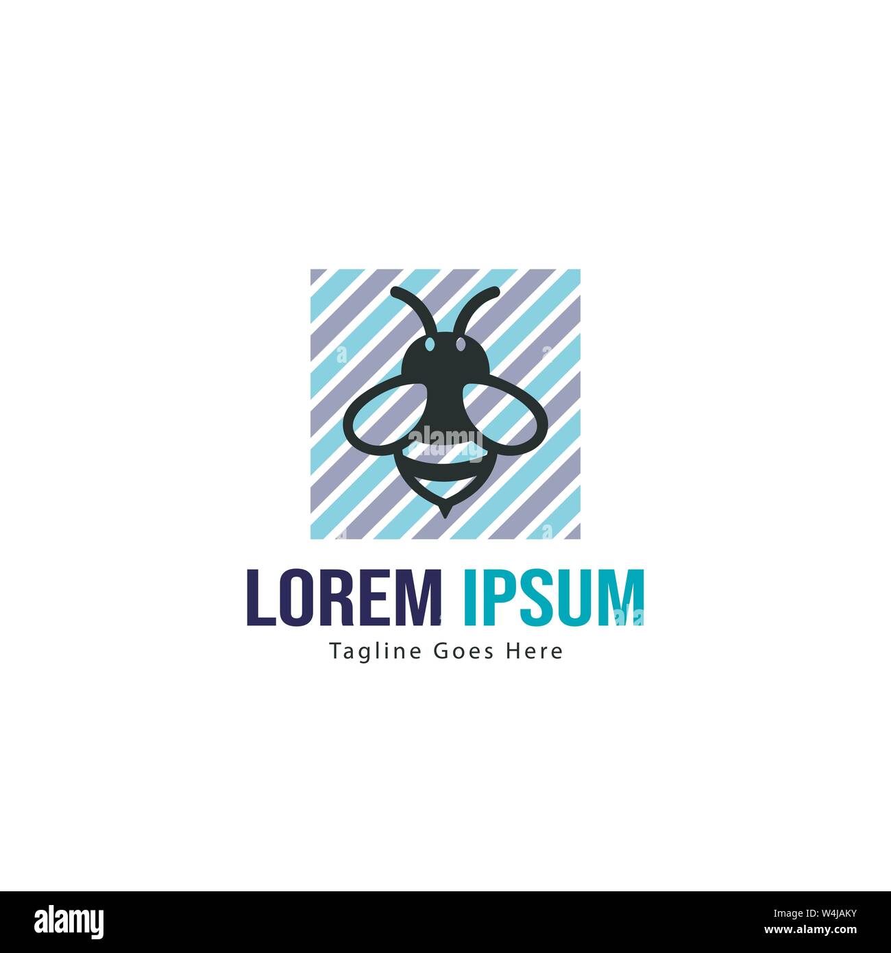 Bee logo template design. Minimalist bee logo with modern frame vector ...