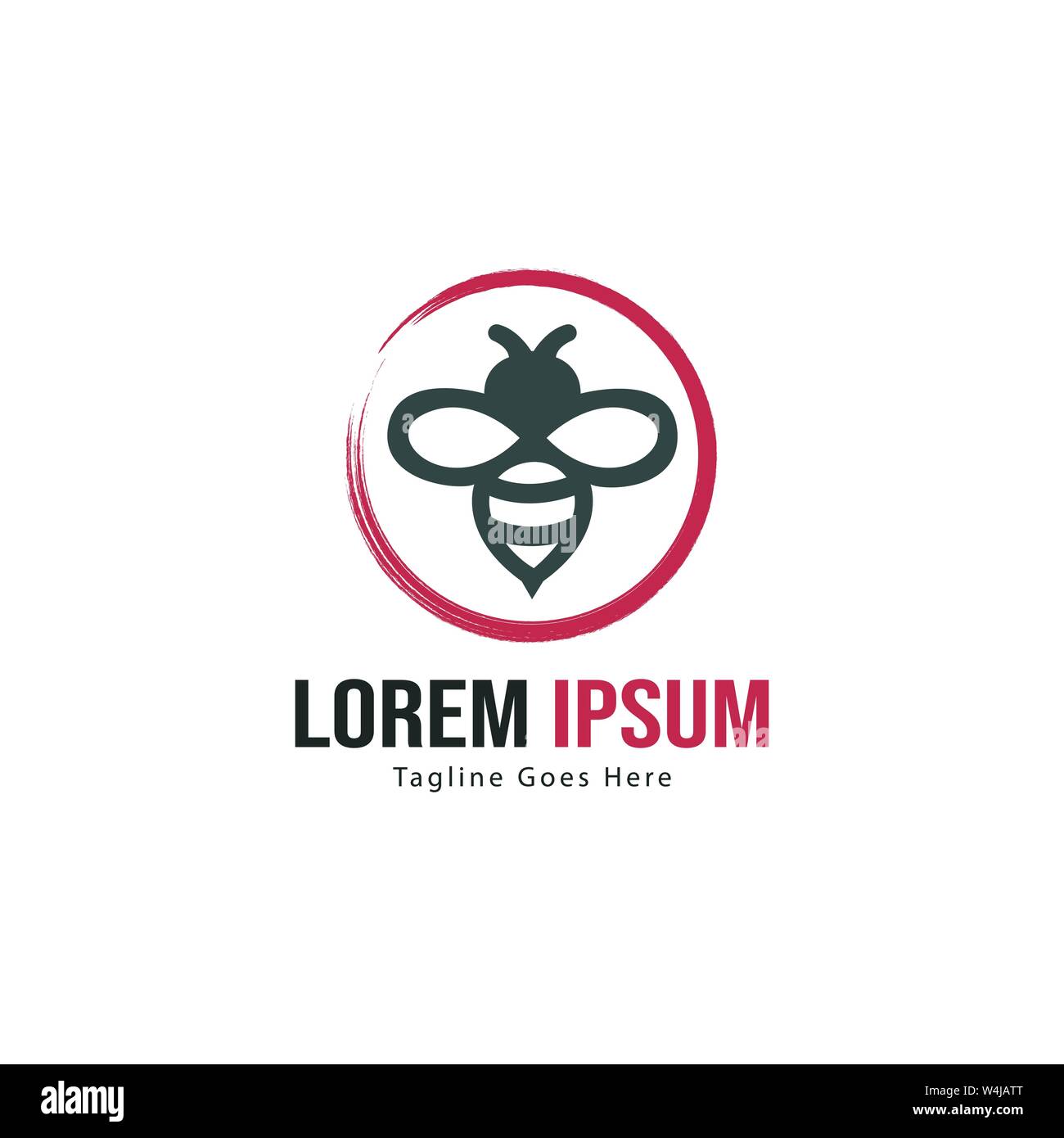 Bee logo template design. Minimalist bee logo with modern frame vector ...