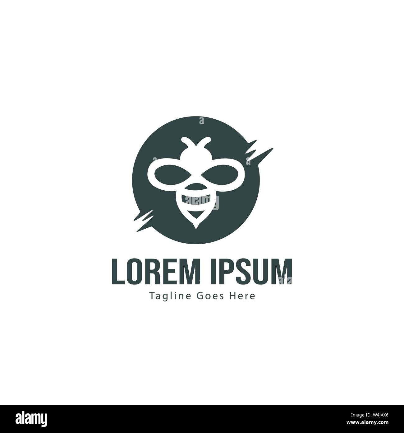 Bee logo template design. Minimalist bee logo with modern frame vector ...