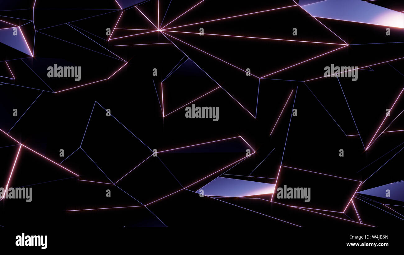 3D rendering of abstract bright polygonal triangles with a variety of ...