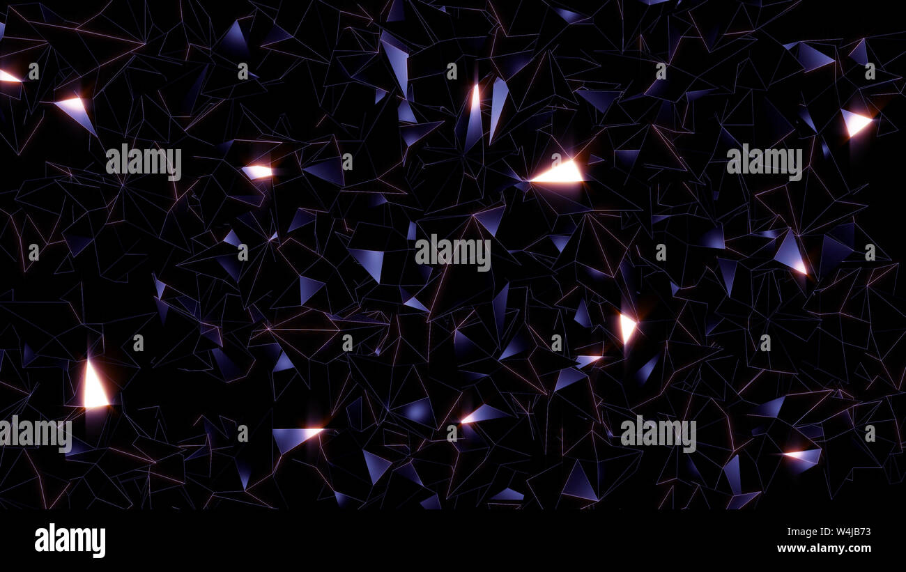 3D rendering of abstract bright polygonal triangles with a variety of ...