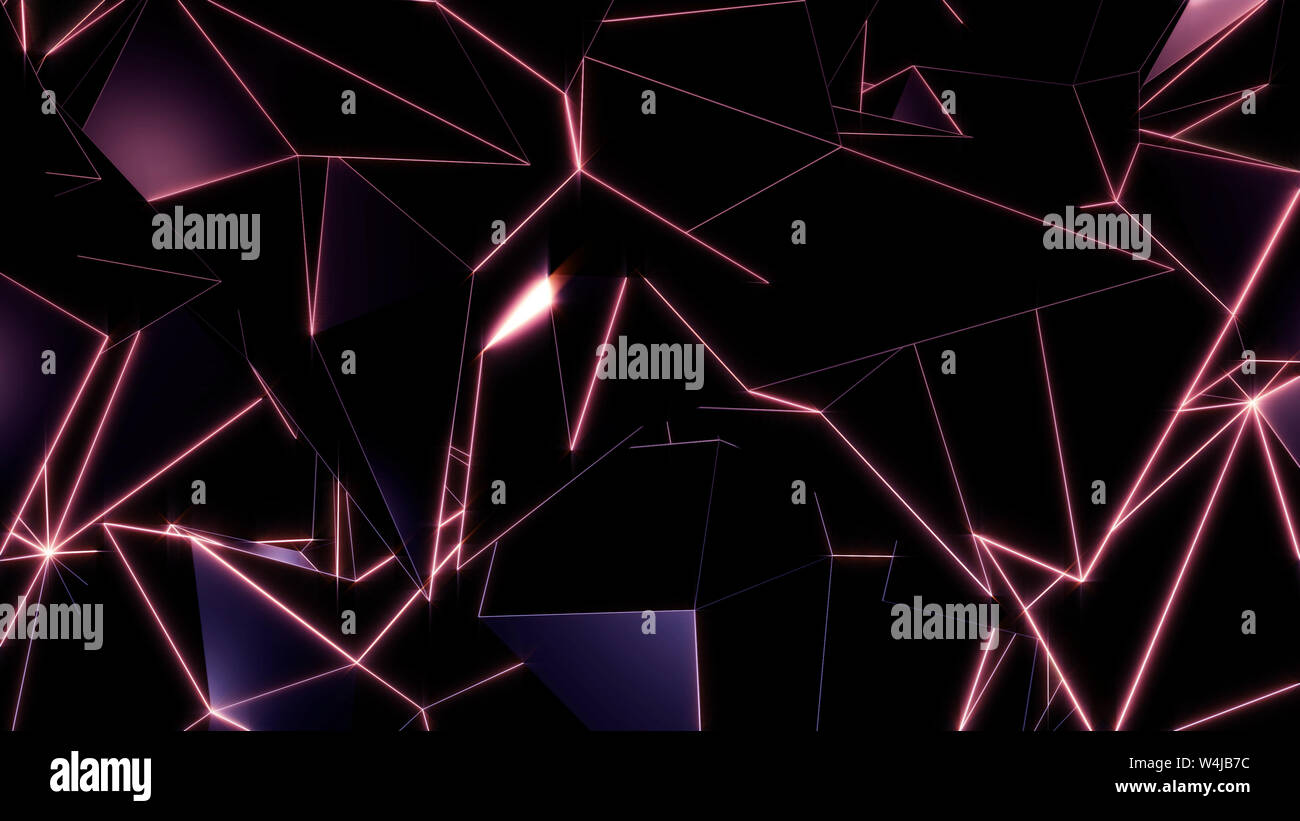 3D rendering of abstract bright polygonal triangles with a variety of ...