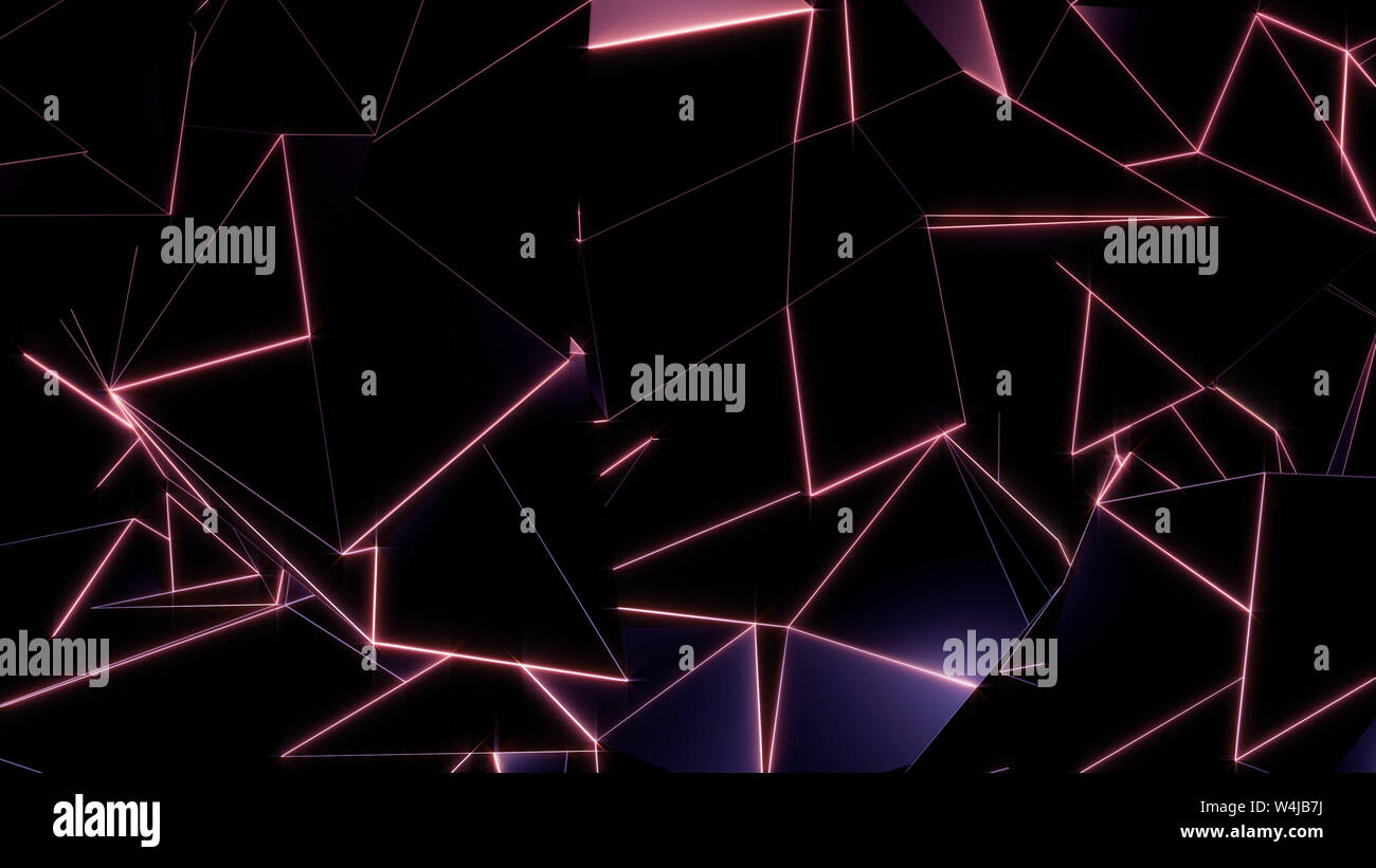 3D rendering of abstract bright polygonal triangles with a variety of ...