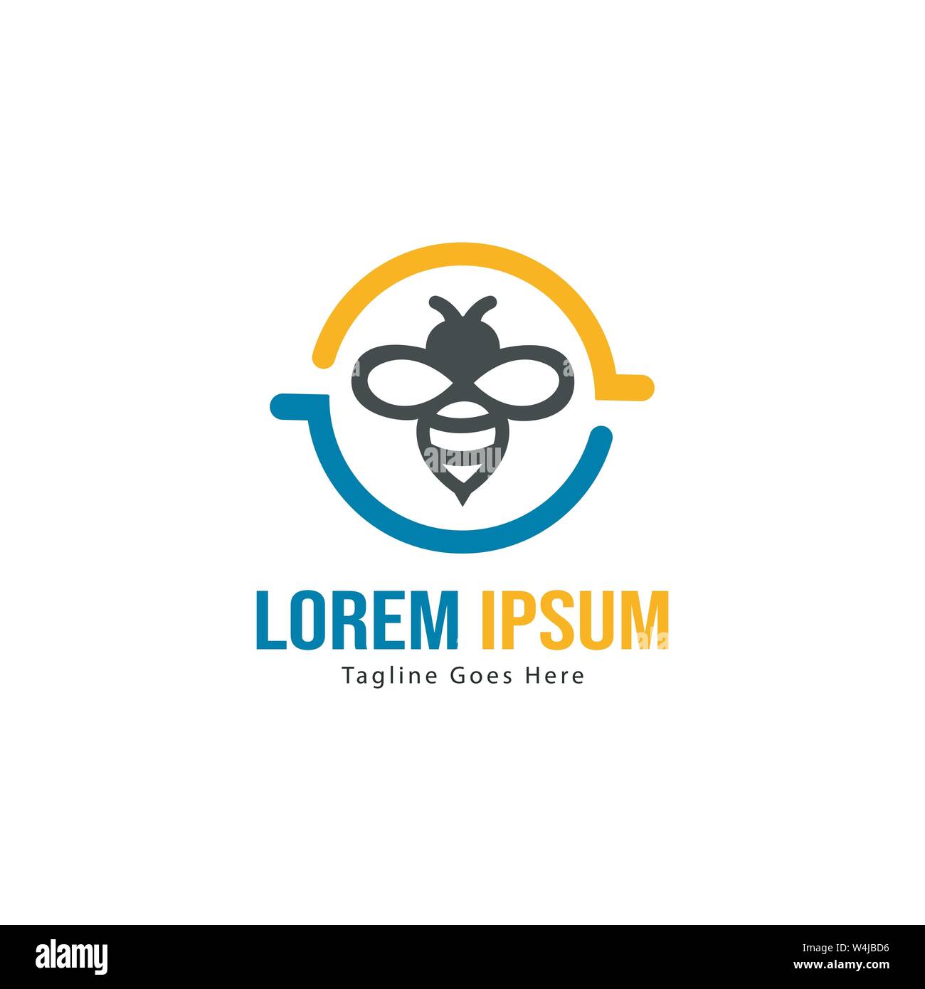 Bee logo template design. Minimalist bee logo with modern frame vector ...