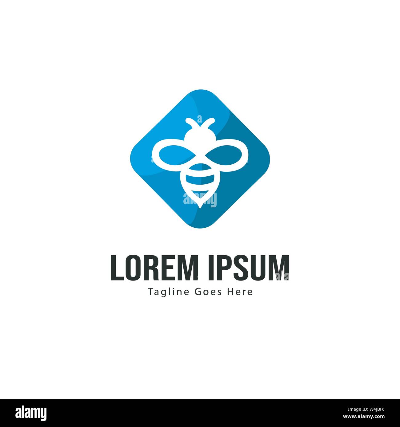 Bee logo template design. Minimalist bee logo with modern frame vector ...