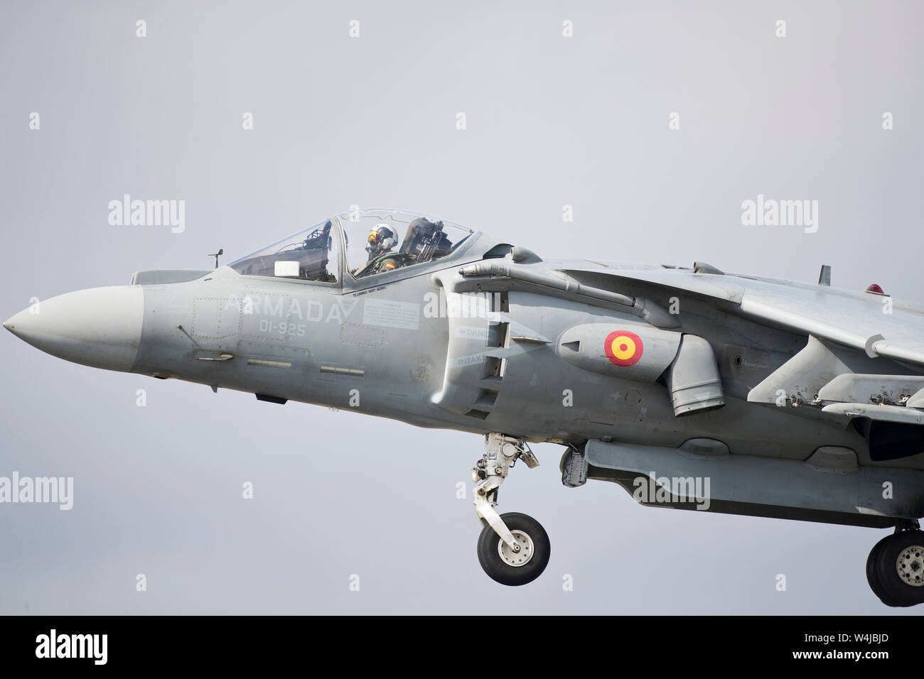 One of two Spanish Navy AV-8B Harrier ii performing at the 2019 RIAT ...