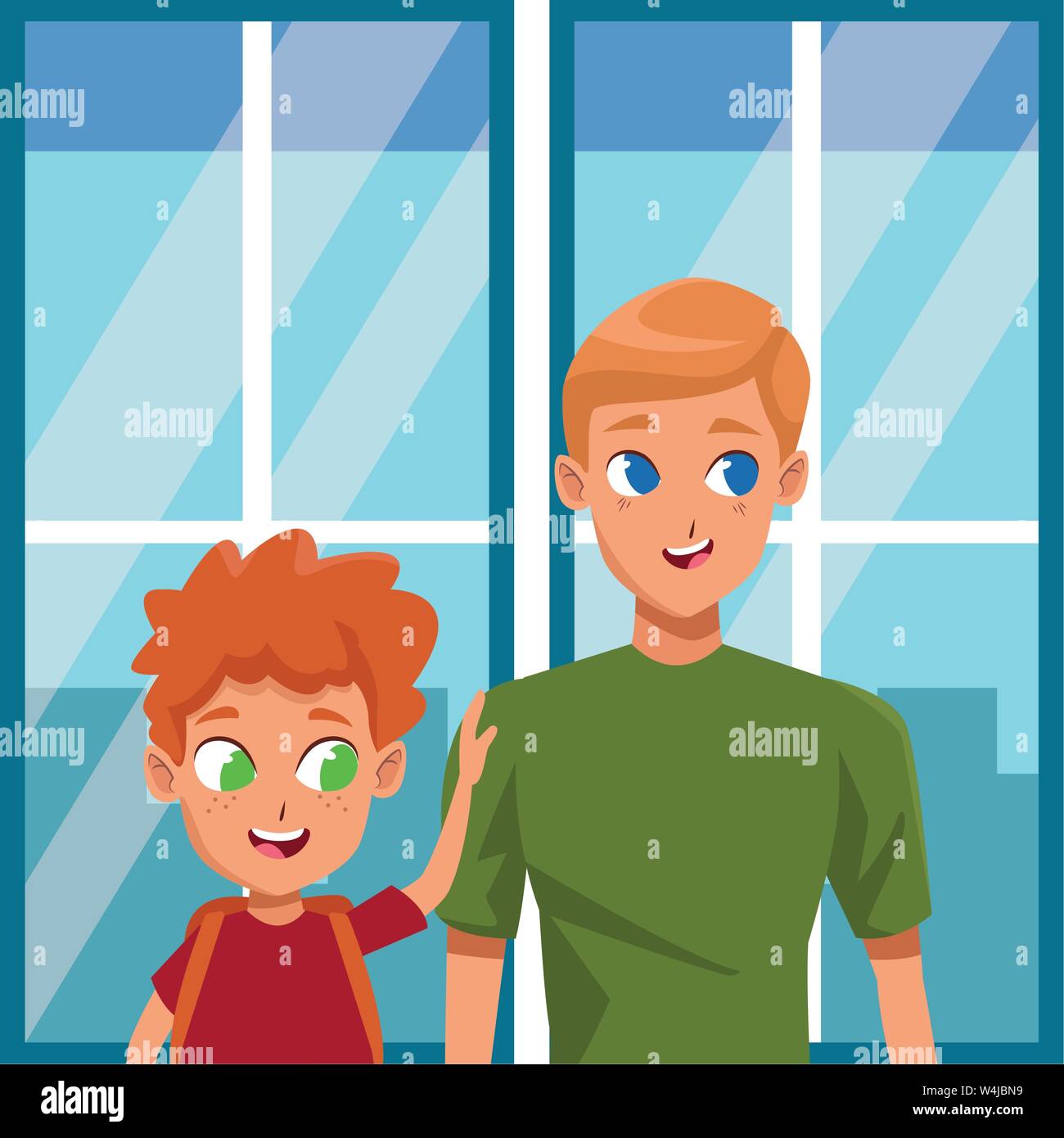 Family single father with kid Stock Vector Image & Art - Alamy