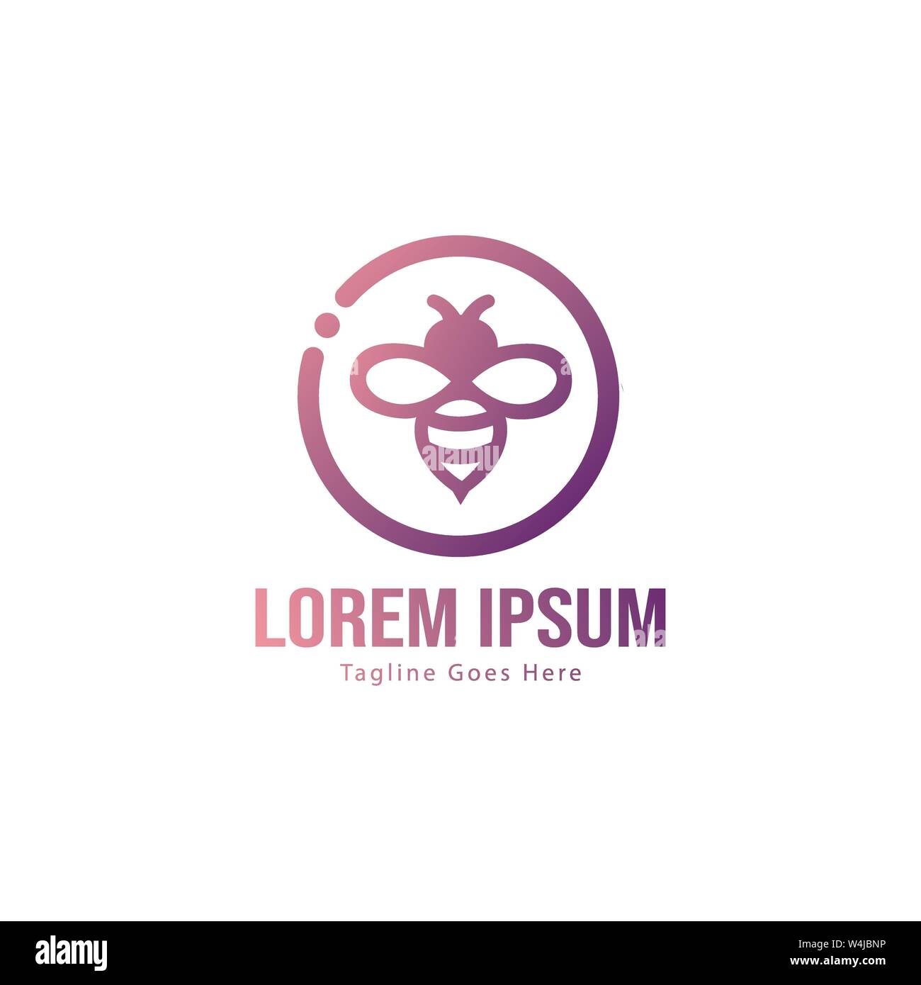 Bee logo template design. Minimalist bee logo with modern frame vector ...