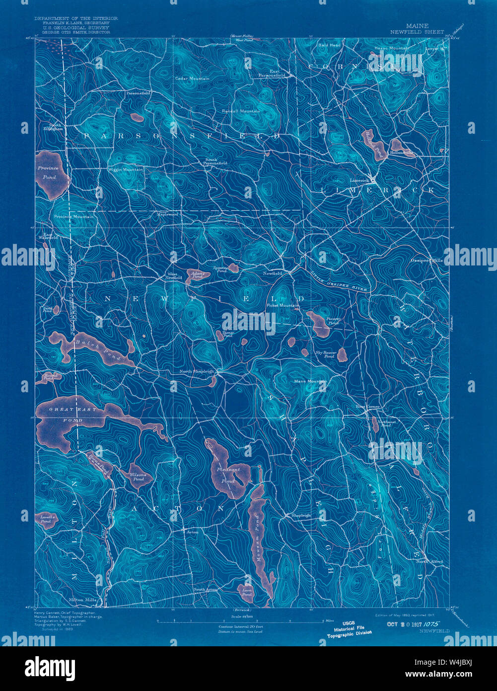 Maine USGS Historical Map Newfield 807582 1893 62500 Inversion ...