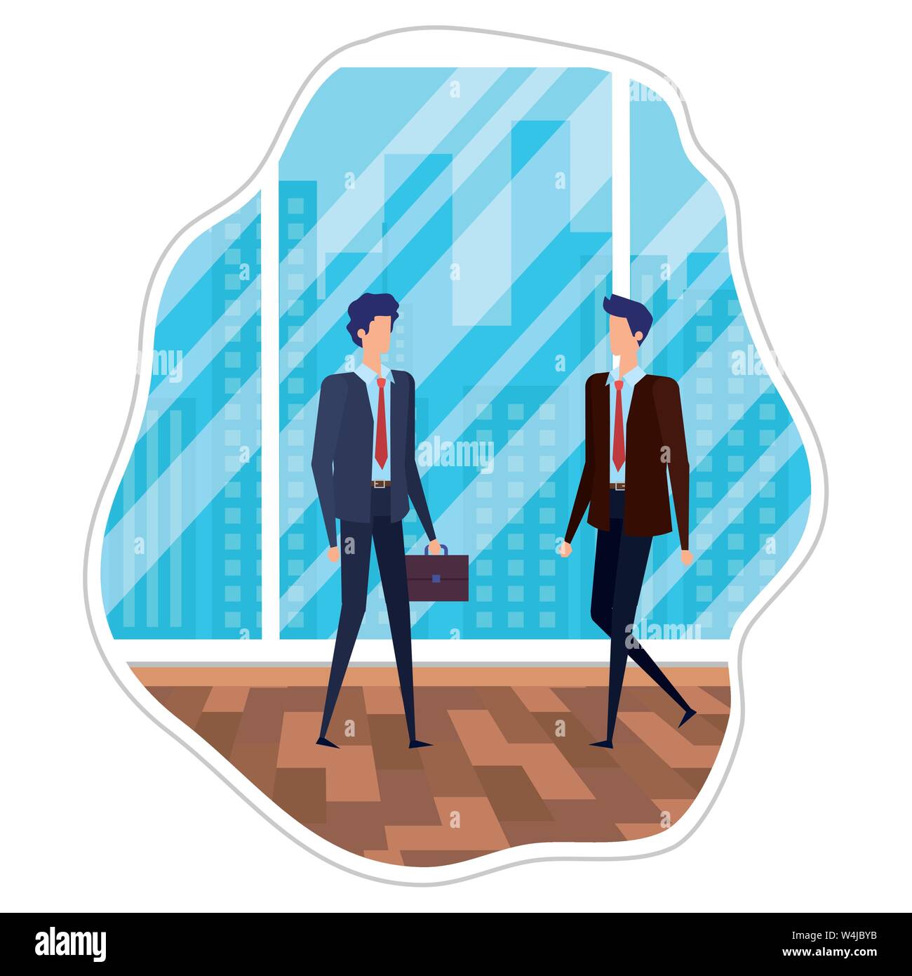 elegant businessmen in the workplace characters Stock Vector Image ...