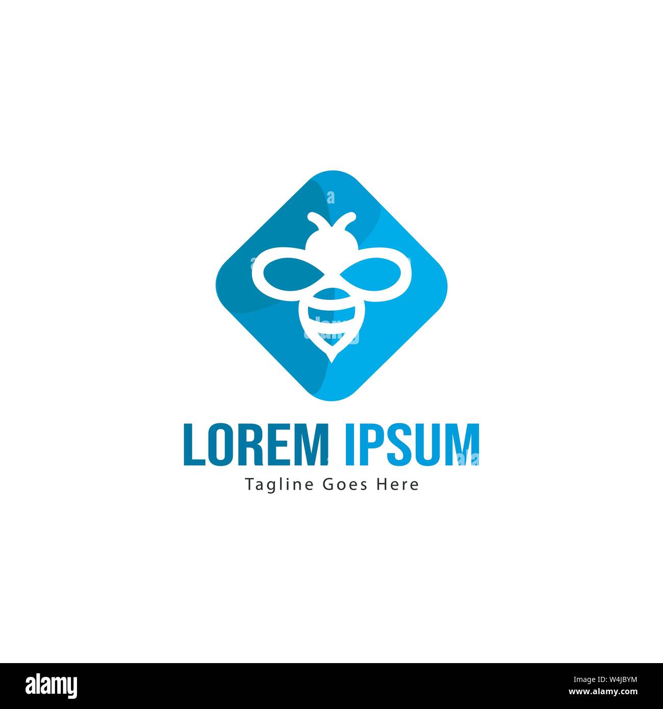 Bee logo template design. Minimalist bee logo with modern frame vector ...