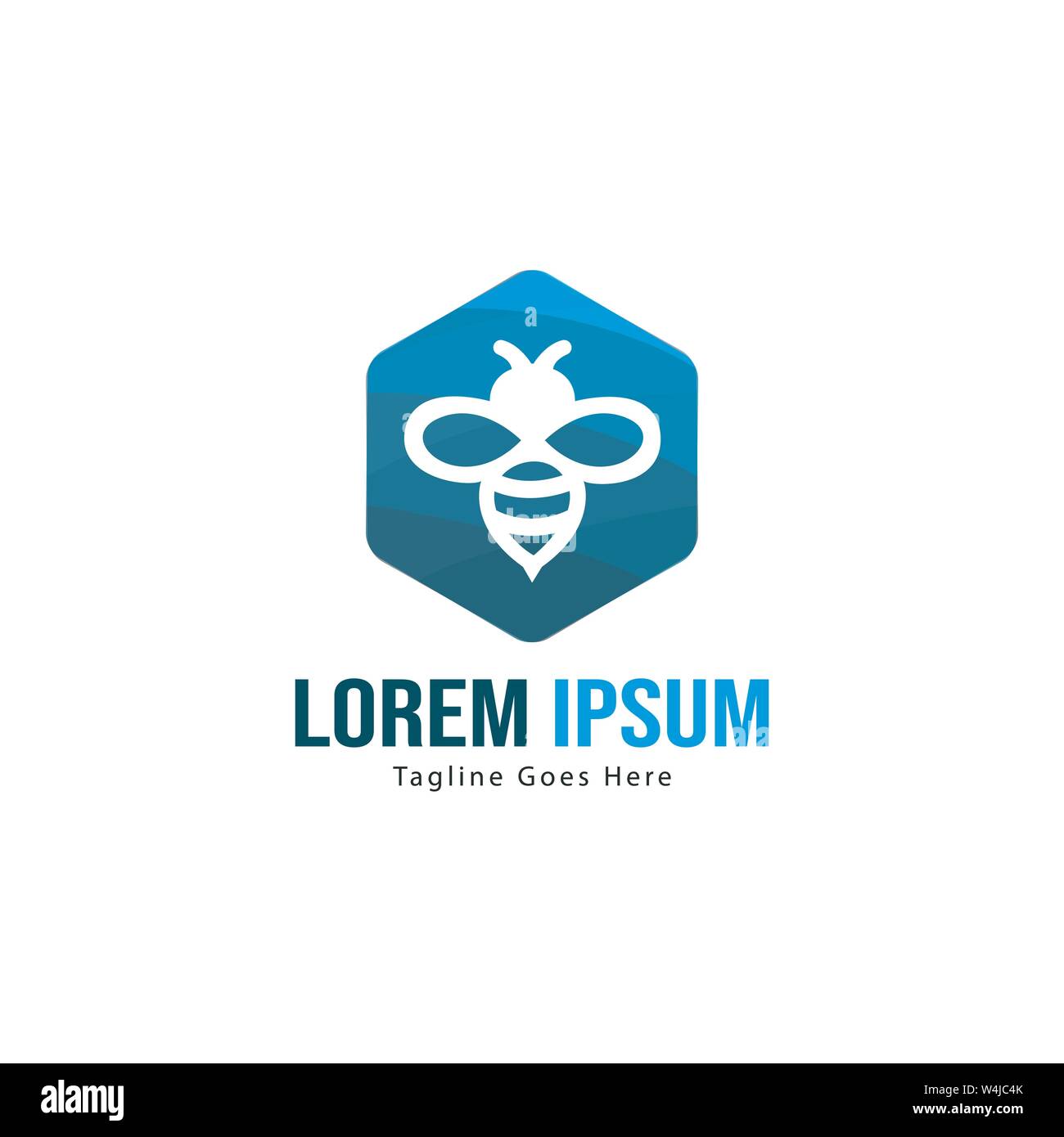 Bee logo template design. Minimalist bee logo with modern frame vector ...