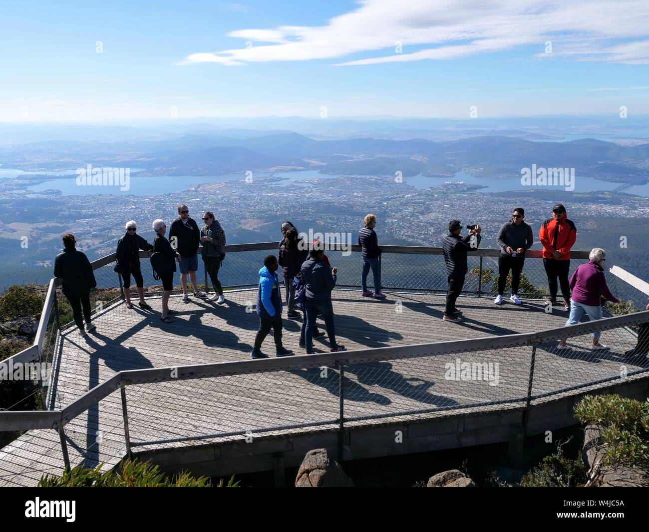 Wellington Park Tasmania Lookout Platform With Visitors Stock Photo - Alamy
