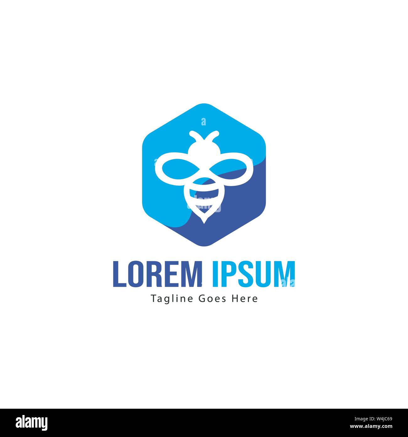 Bee logo template design. Minimalist bee logo with modern frame vector ...