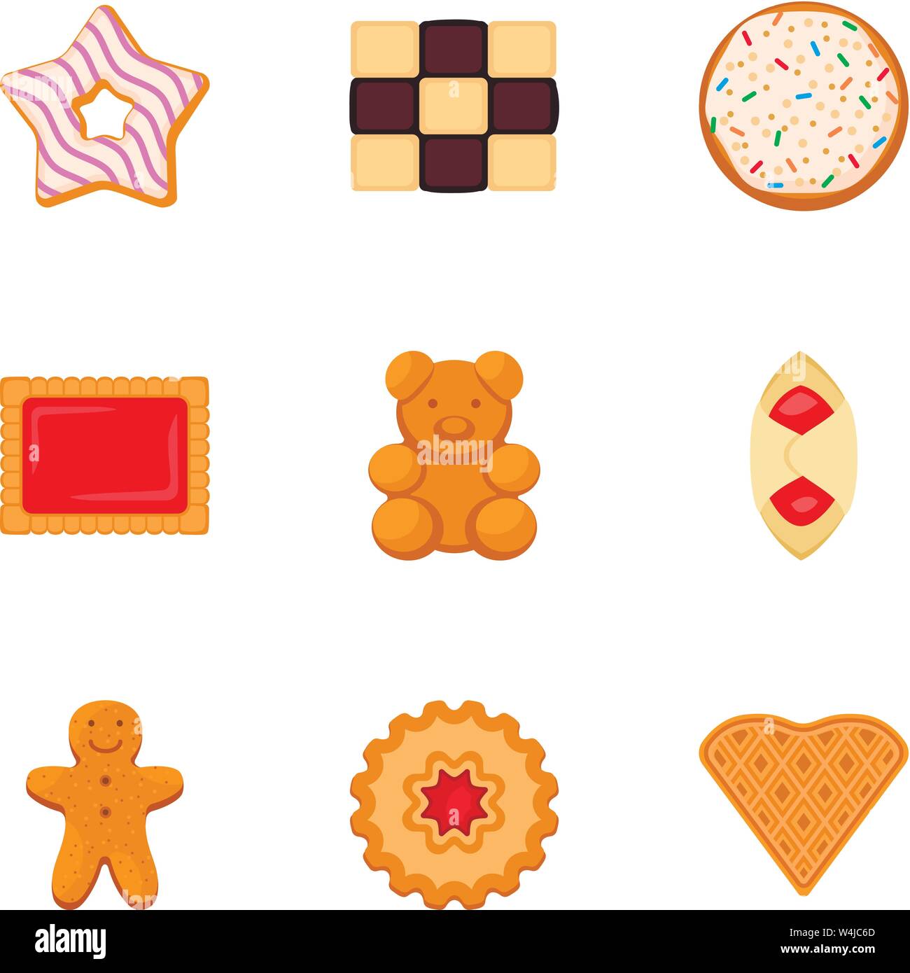 Biscuit icon set. Flat set of 9 biscuit vector icons for web design ...