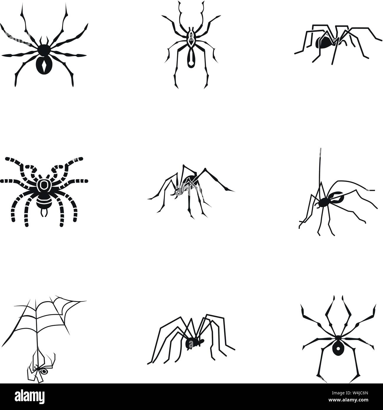 Spider icon set. Simple set of 9 spider vector icons for web design ...
